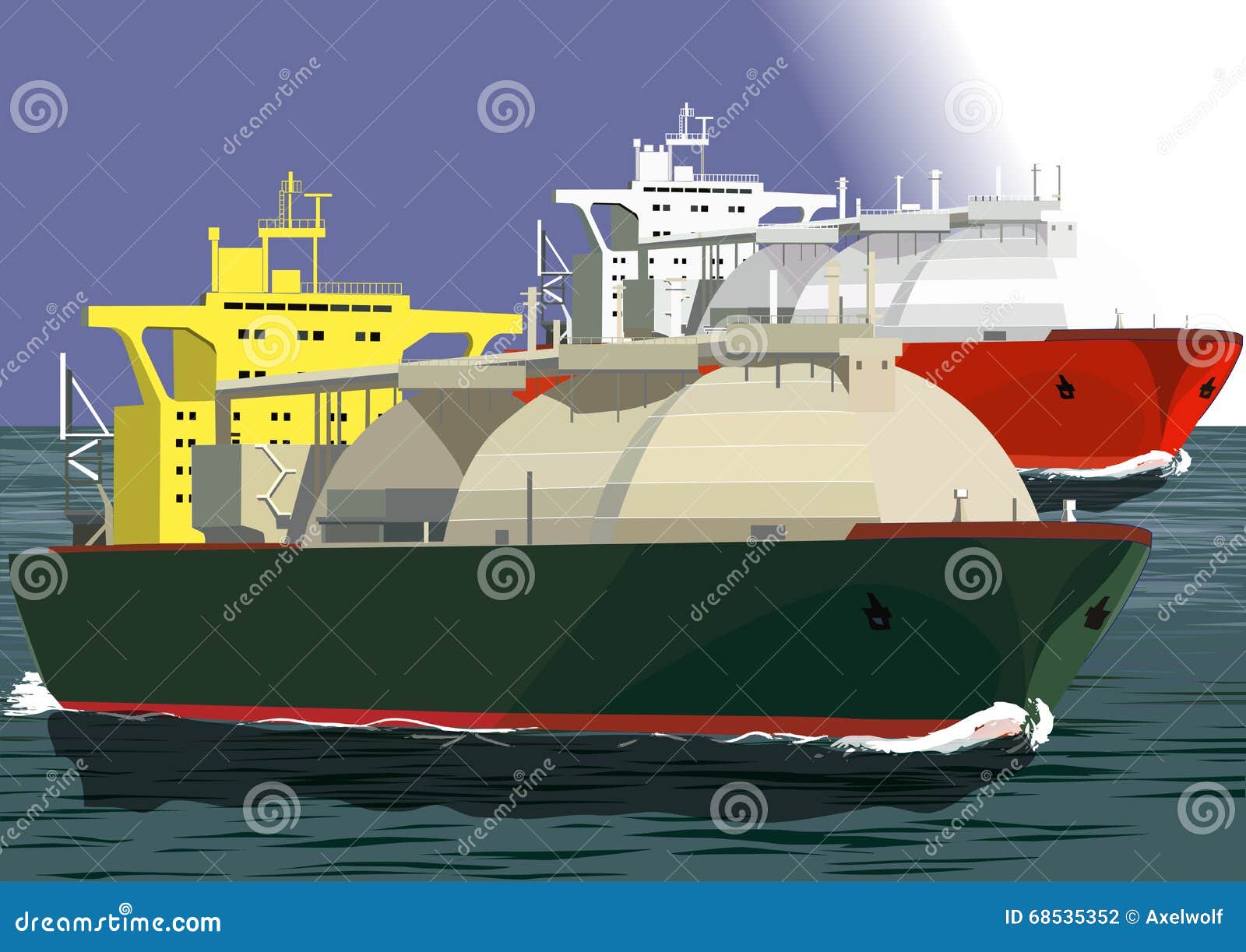 LNG tankers at sea stock vector. Illustration of butane - 68535352