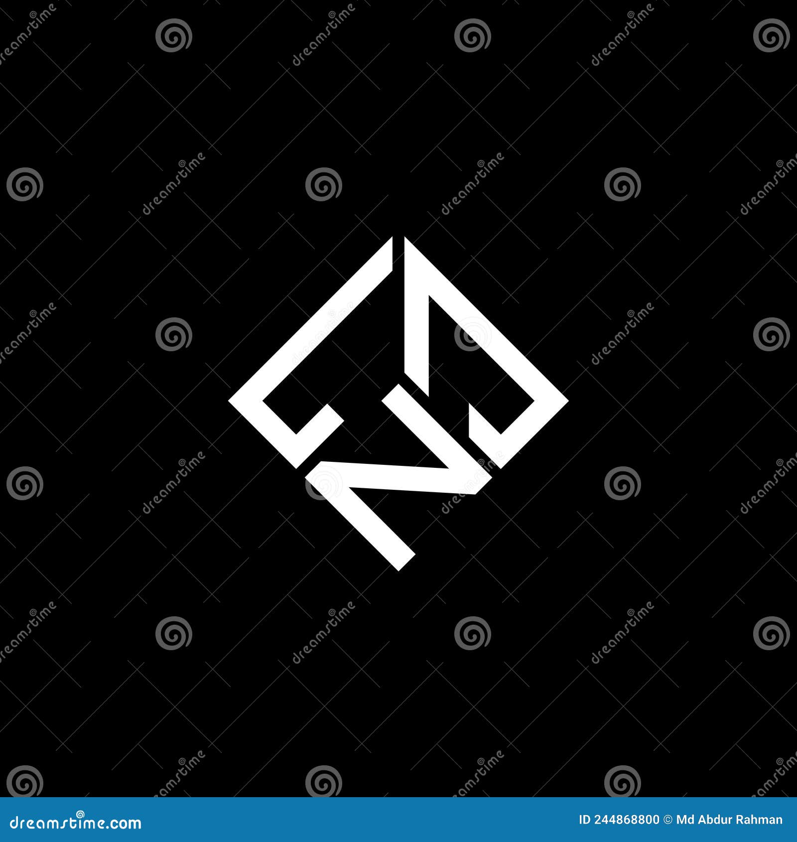 LNJ Letter Logo Design on Black Background. LNJ Creative Initials ...