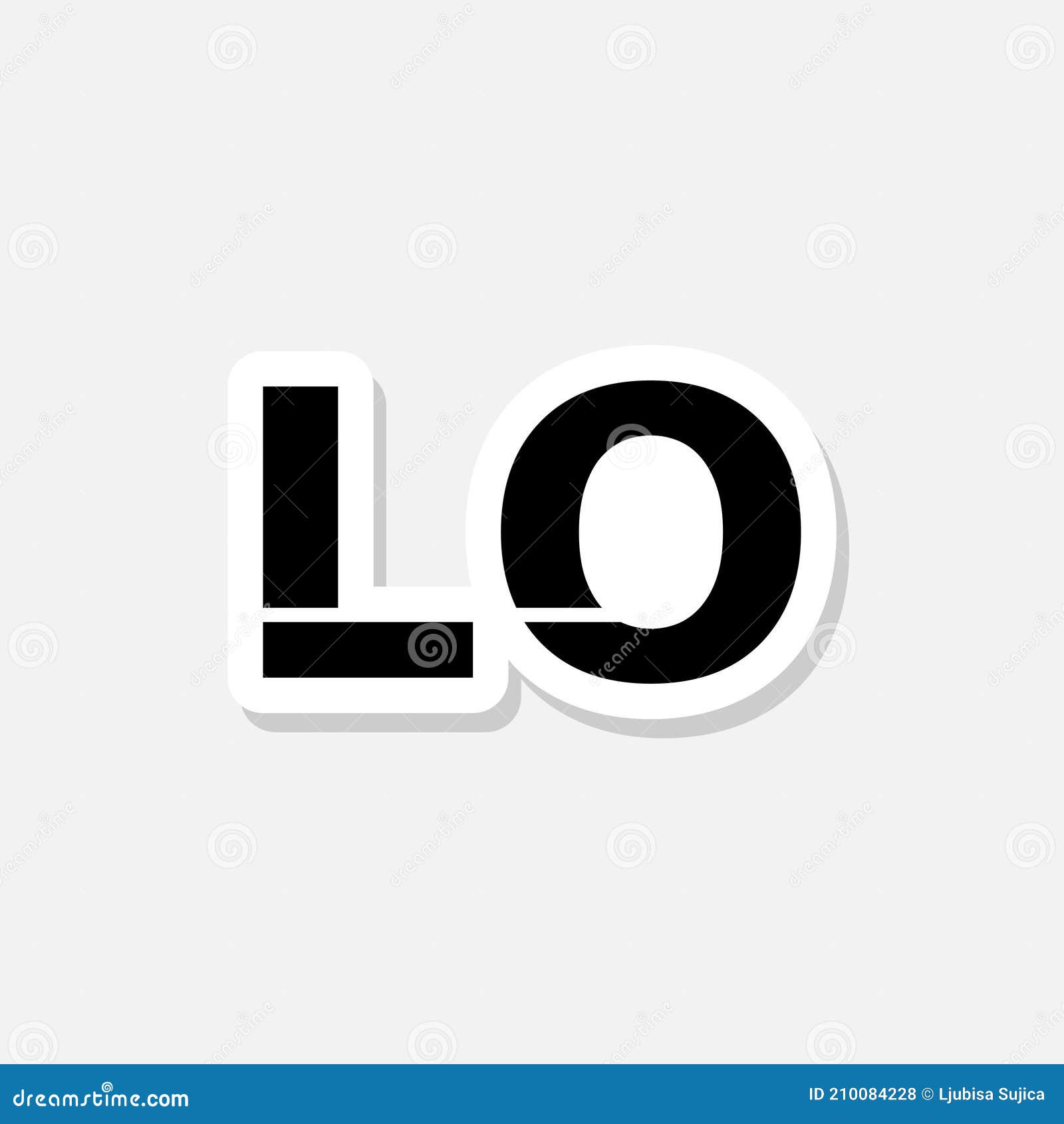 LO Initial Letter Logo Sticker Stock Vector - Illustration of banner ...