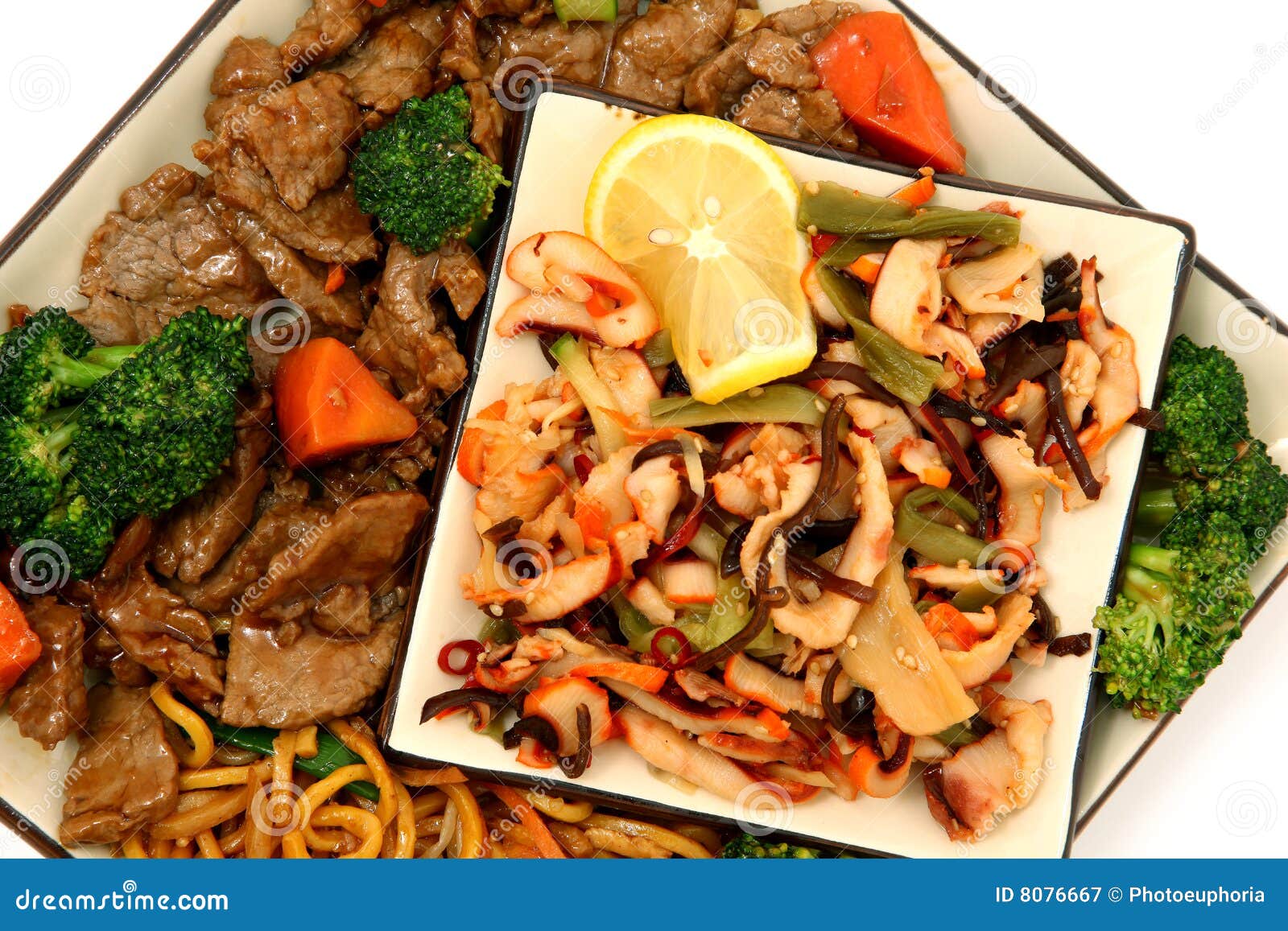 Lo Mein, Beef, Squid, Seaweed Stock Image - Image of energy, calamari ...