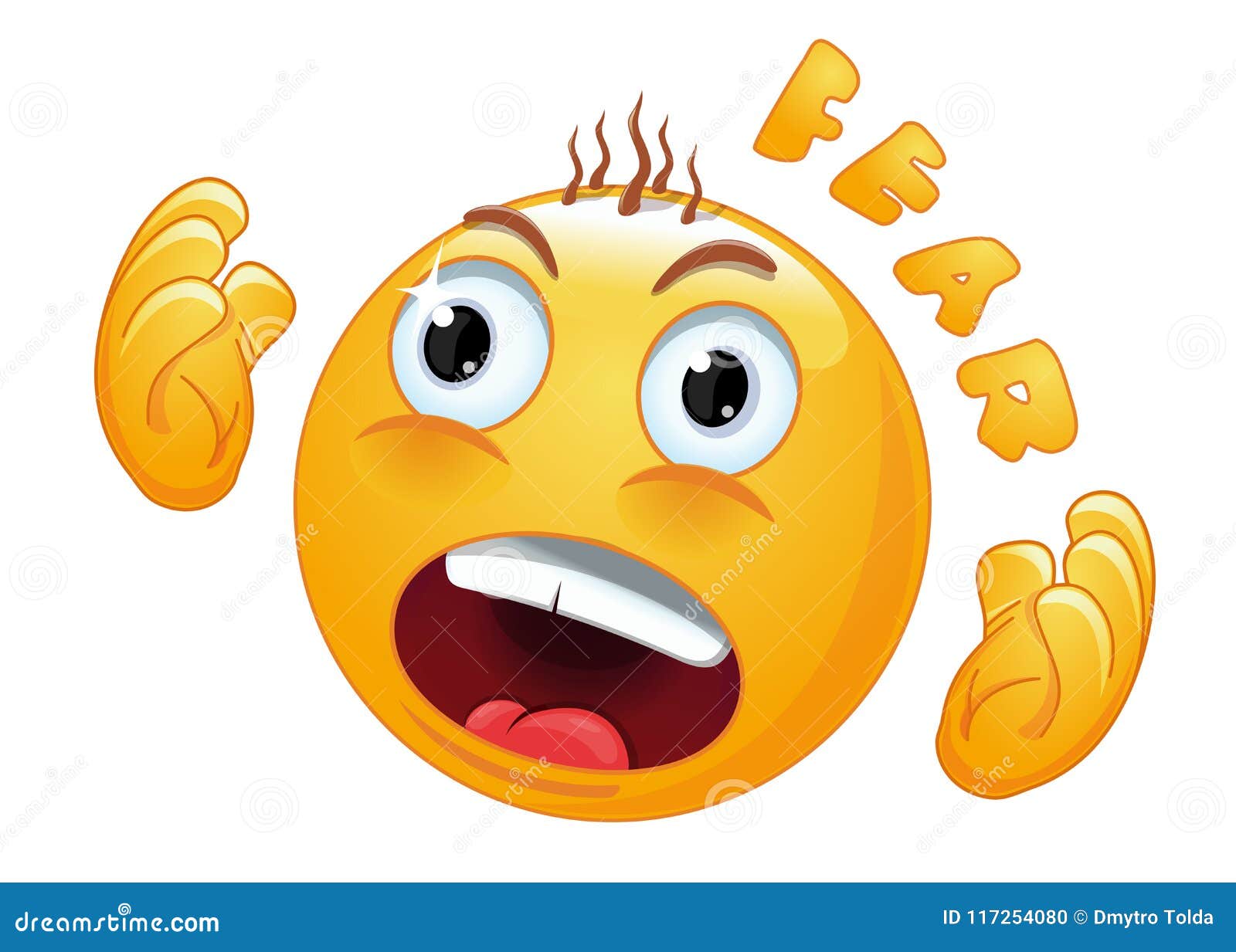 Lo Smiley Spaventato Grida Nel Timore Illustrazione Vettoriale ...