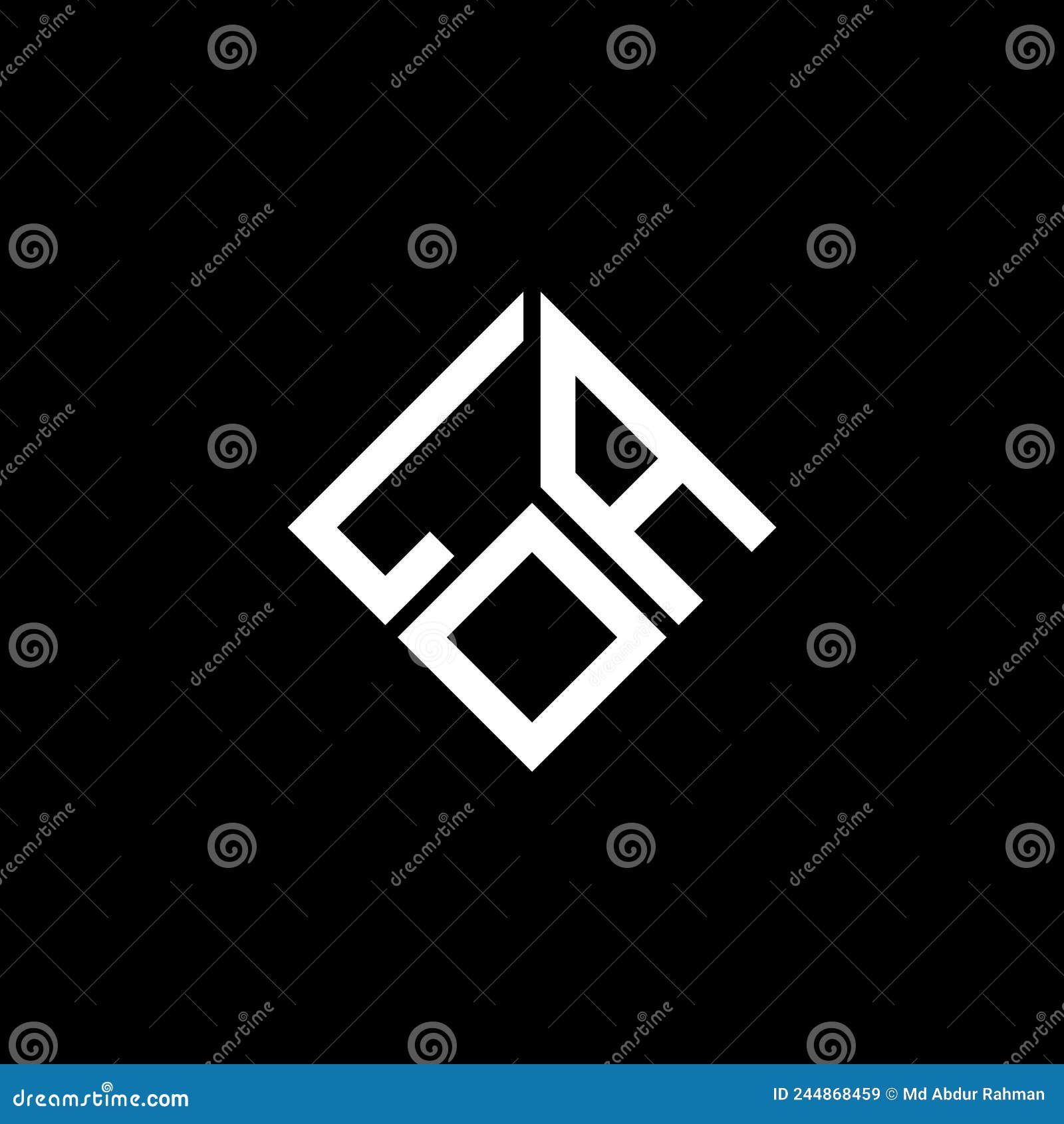 LOA Letter Logo Design on Black Background. LOA Creative Initials ...