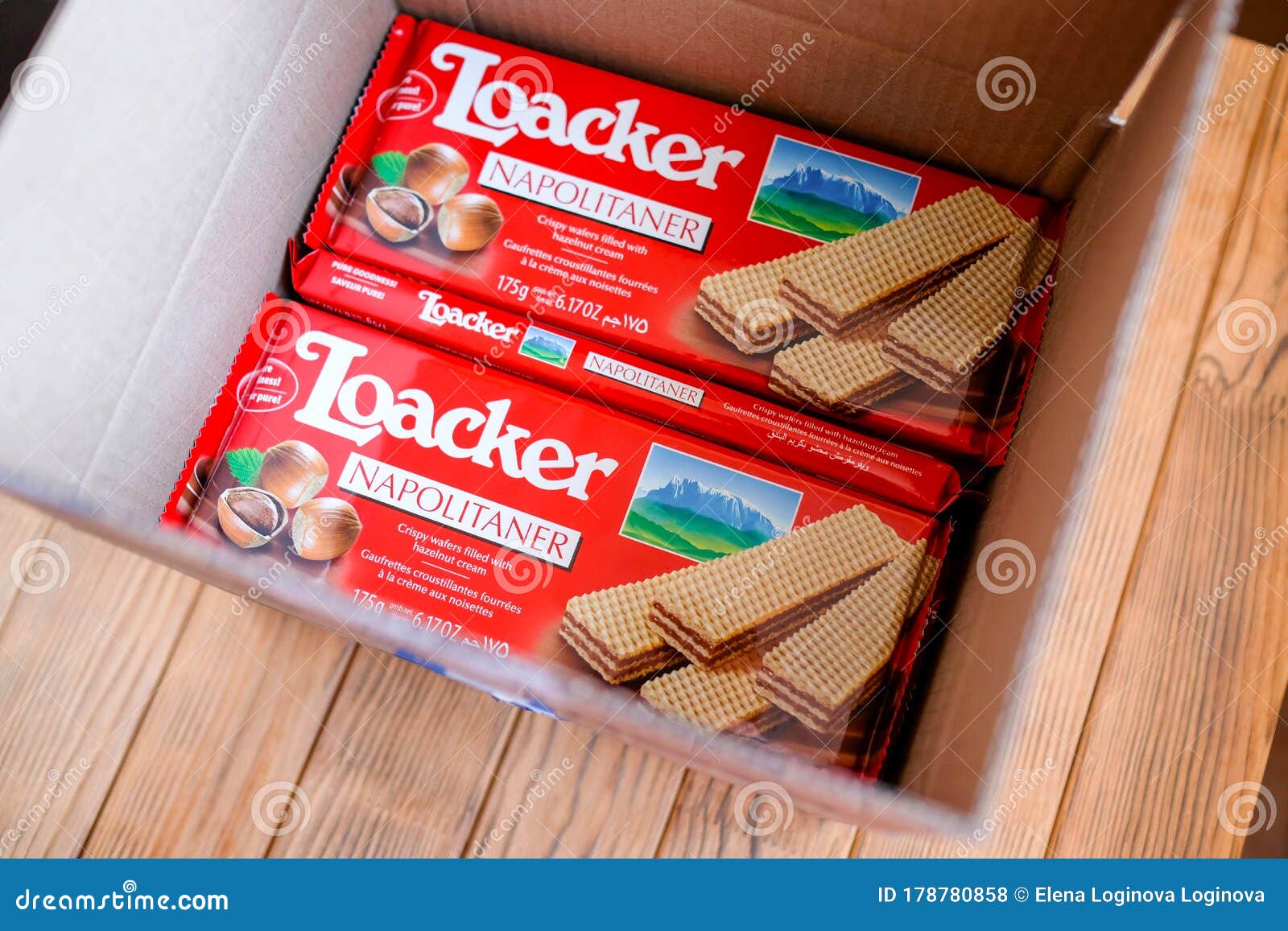 LOACKER Napolitaner Wafers. Crispy Wafers With Hazelnut Cream Editorial ... LOACKER Napolitaner Wafers. Crispy Wafers With Hazelnut Cream Editorial ...