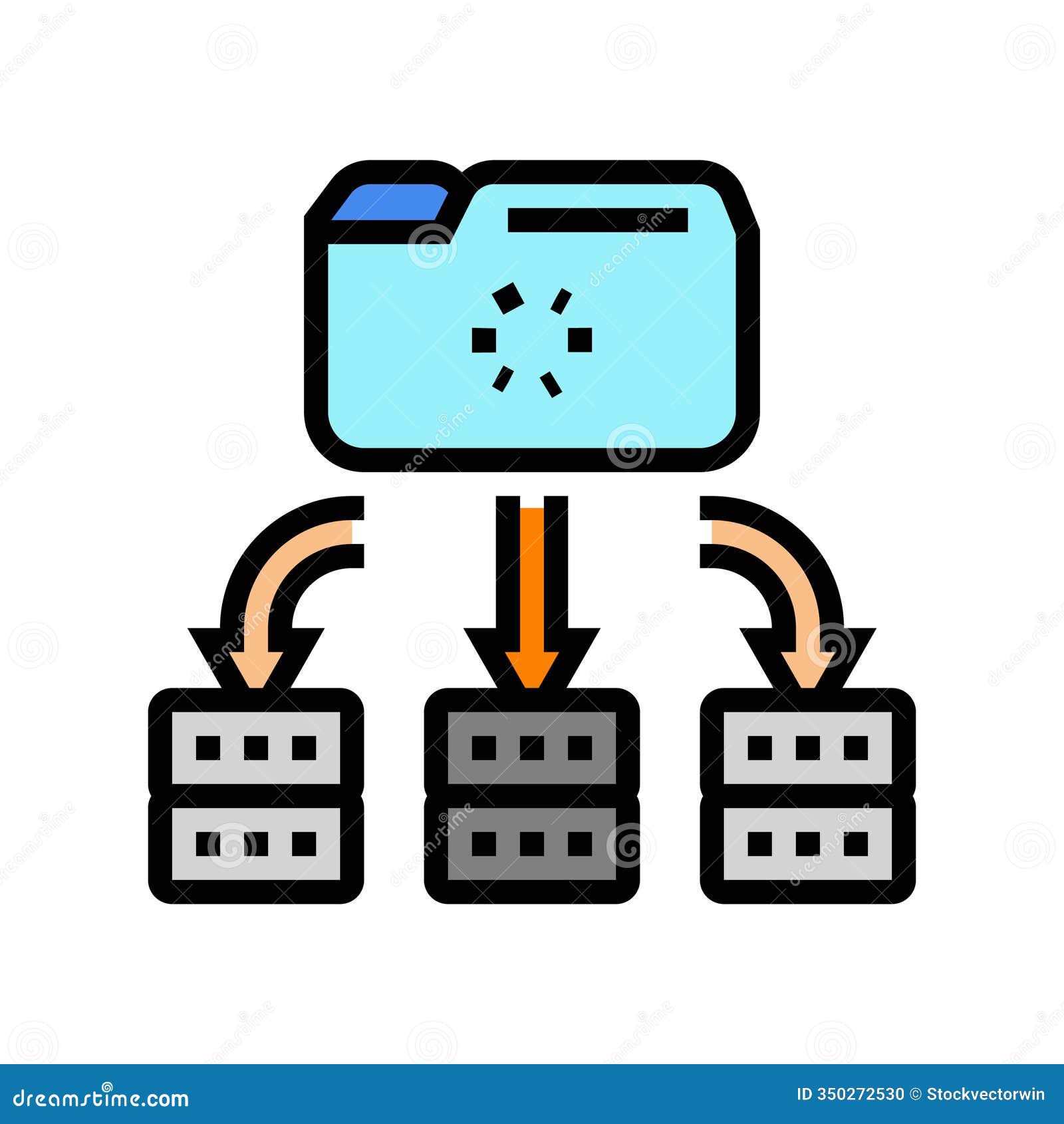 Load Balancer Data Center Color Icon Vector Illustration Stock ...
