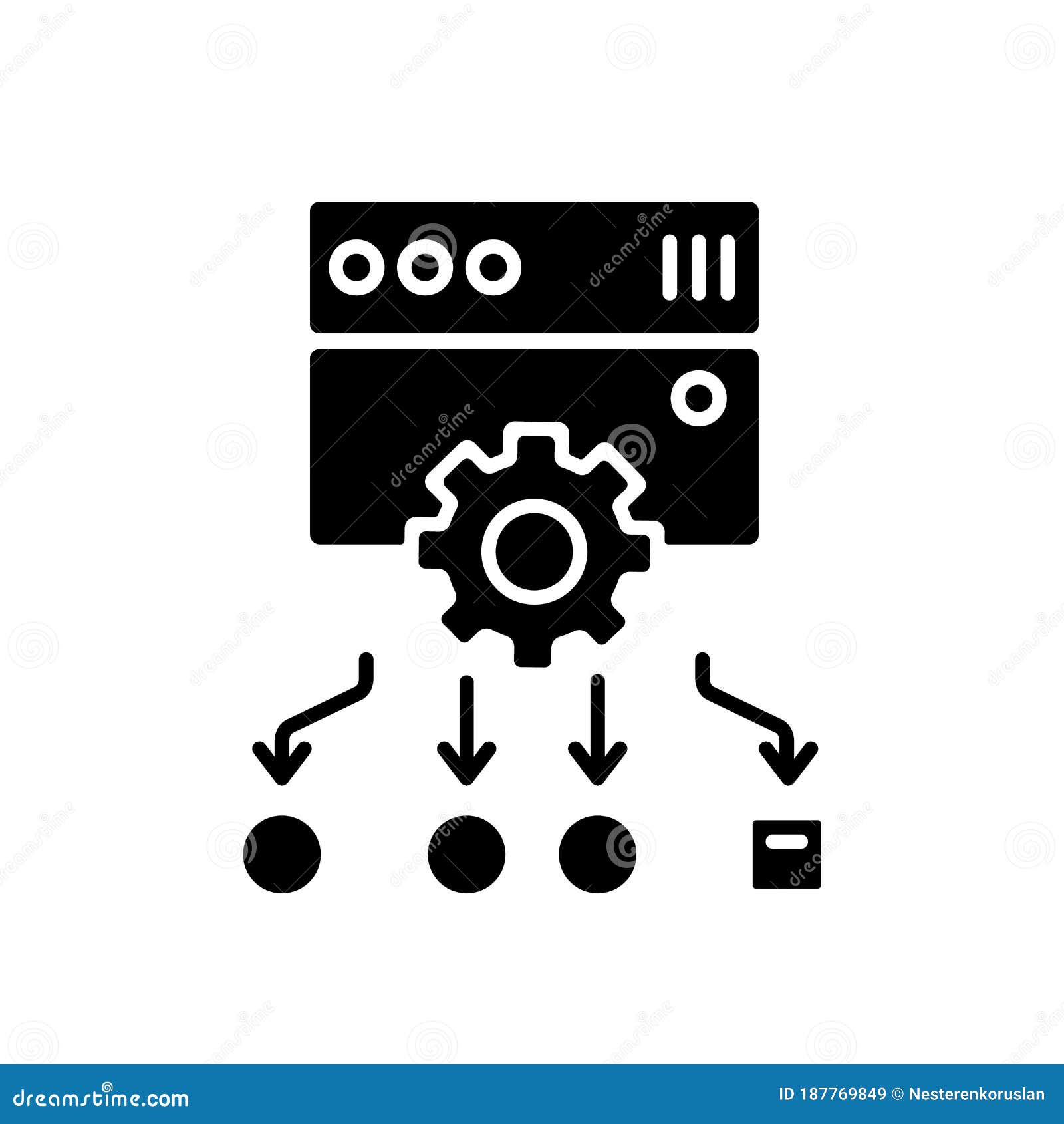 Load Balancing Black Glyph Icon Stock Vector - Illustration of ...