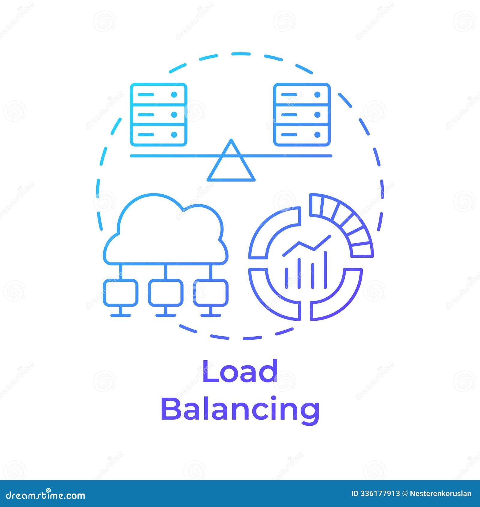 Load Balancing Blue Gradient Concept Icon Stock Illustration ...