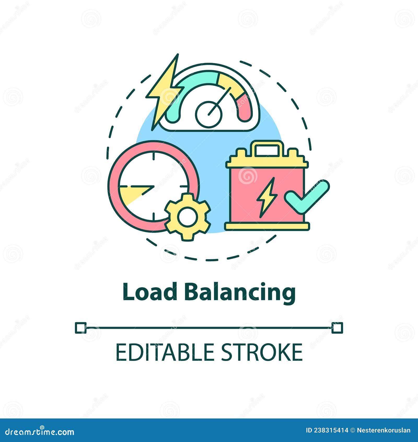 Load Balancing Concept Icon Stock Vector - Illustration of power, lined ...
