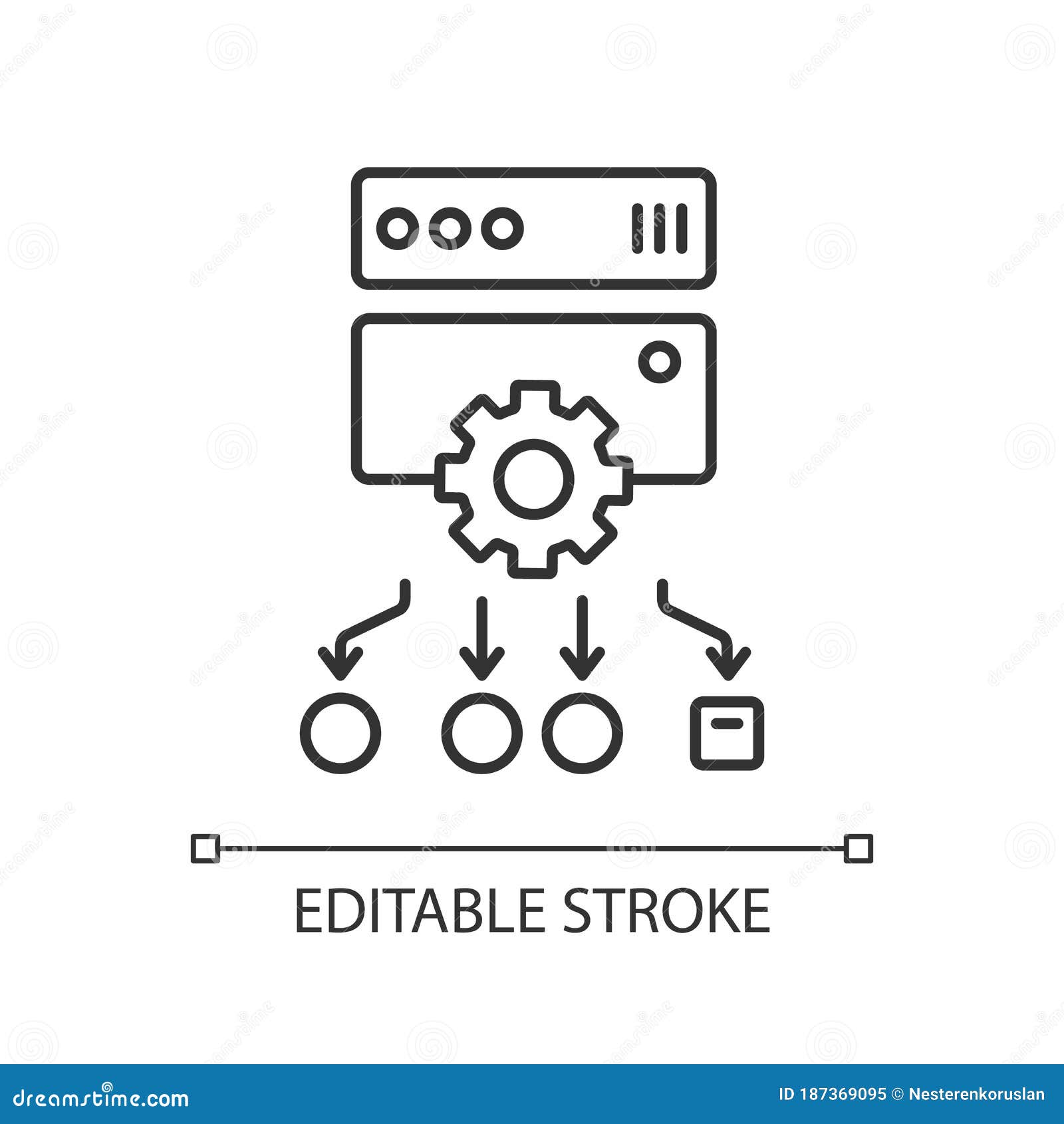 Load balancing linear icon stock vector. Illustration of internet ...