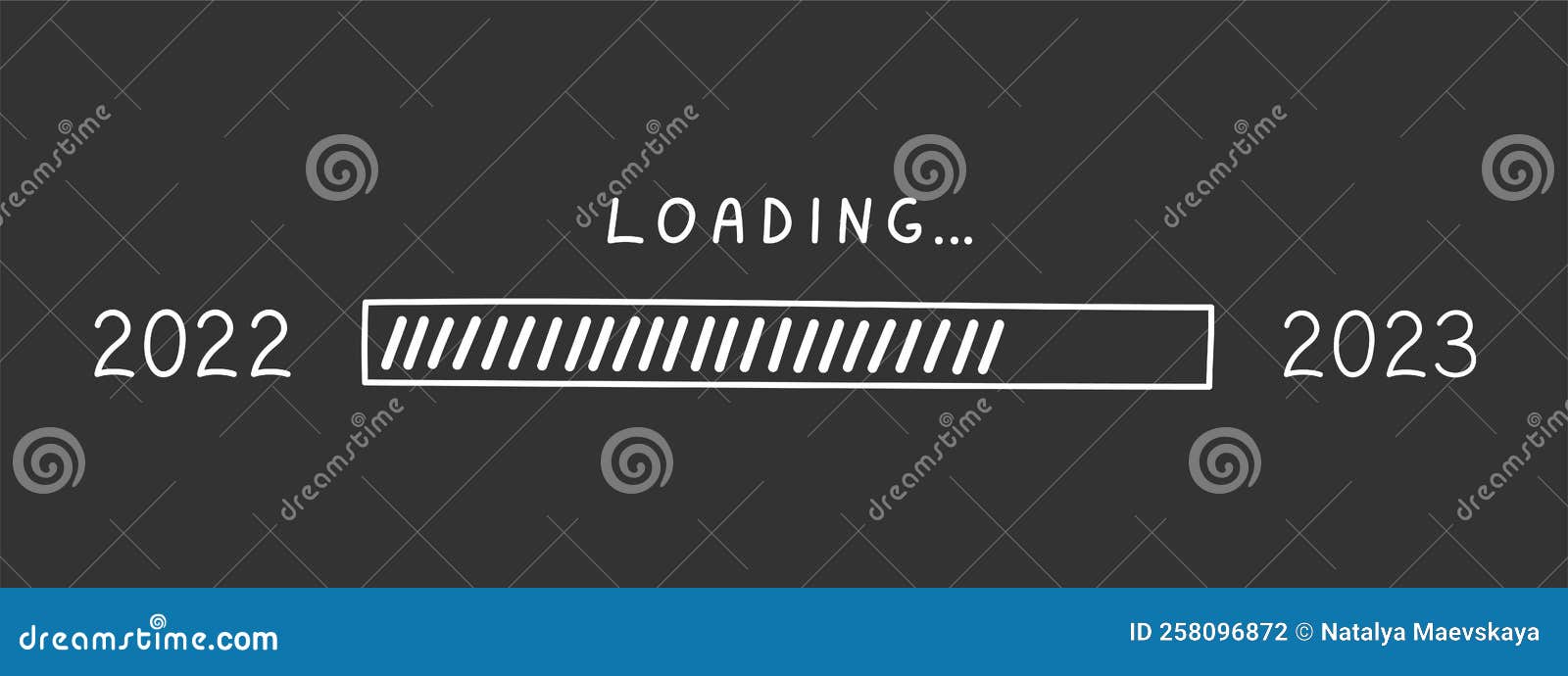 Load Bar 2023 New Year in Doodle Style, Vector Illustration. Hand Drawn ...