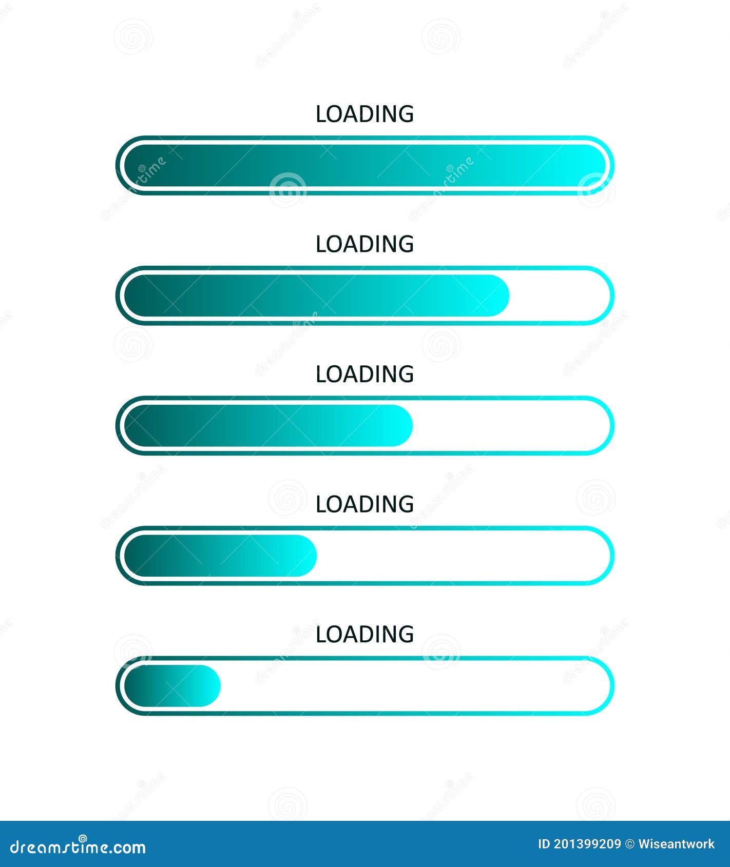 Progress Status Bar Icon. Love Loading Collection. White Heart. Cartoon Vector | CartoonDealer ...