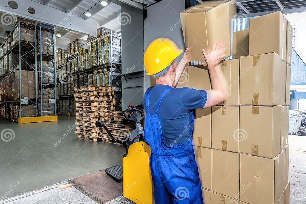 Load of boxes stock image. Image of container, forklift - 33430739