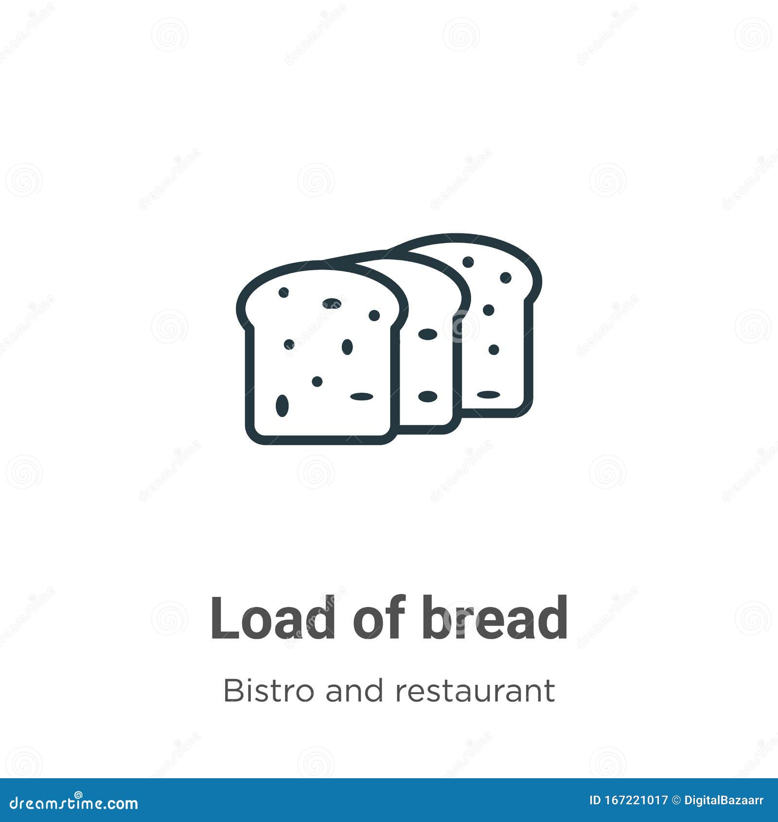 Load of Bread Outline Vector Icon. Thin Line Black Load of Bread Icon ...