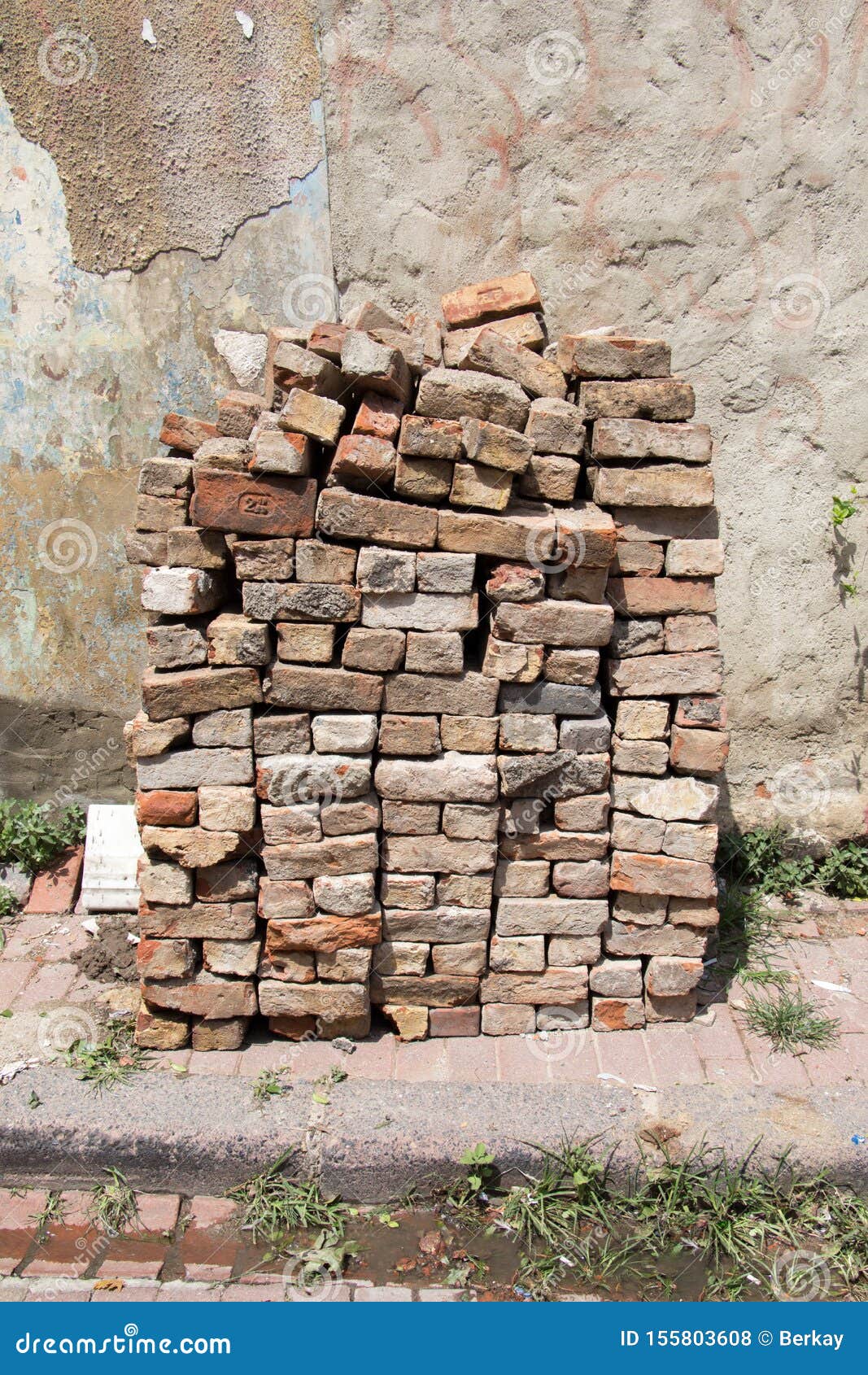 Load of Bricks in Stock for Construction Stock Photo - Image of ...