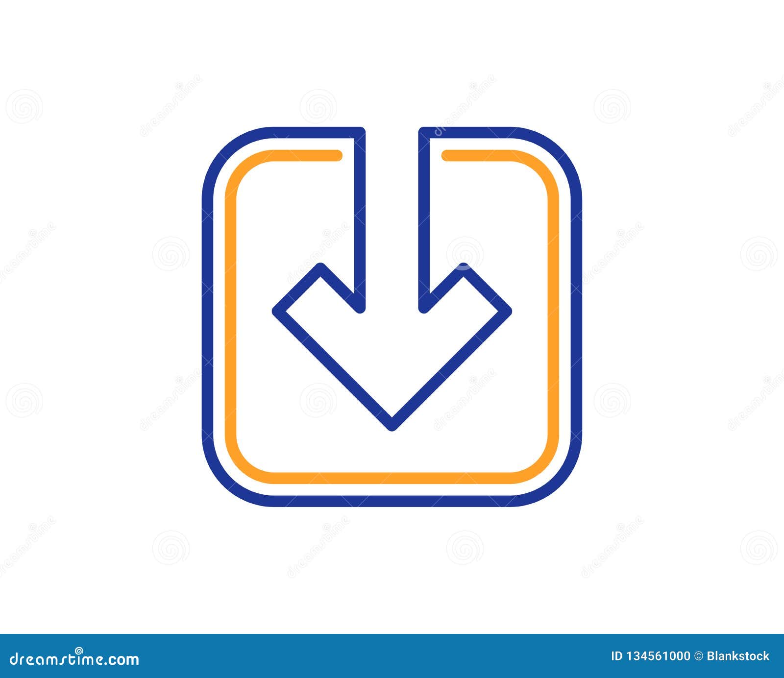 Load Document Line Icon. Download Arrowhead. Vector Stock Vector ...