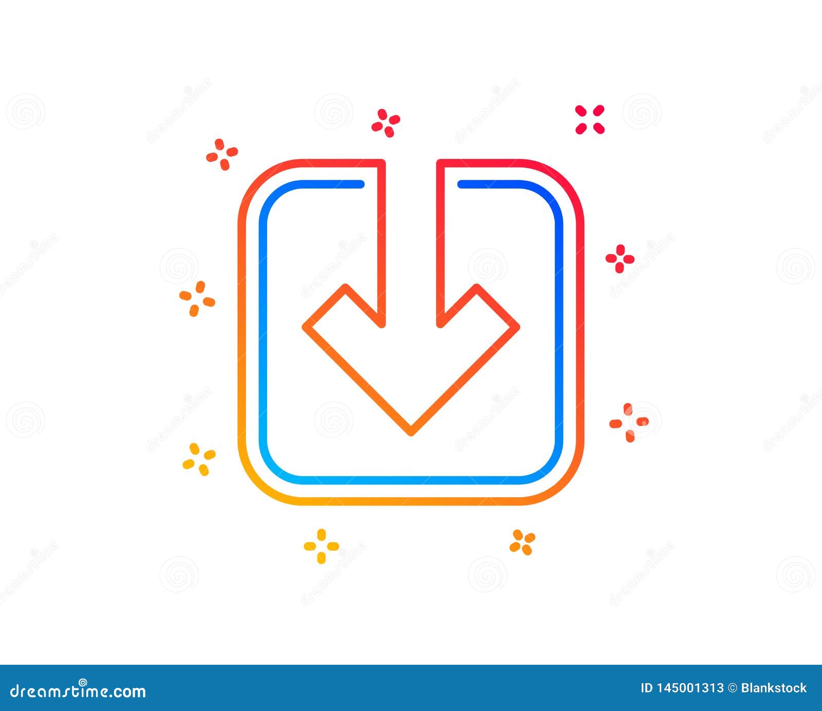 Load Document Line Icon. Download Arrowhead. Vector Stock Vector ...