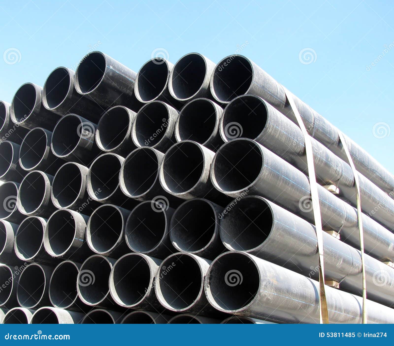 Load of flack PVC pipes stock image. Image of rows, round - 53811485
