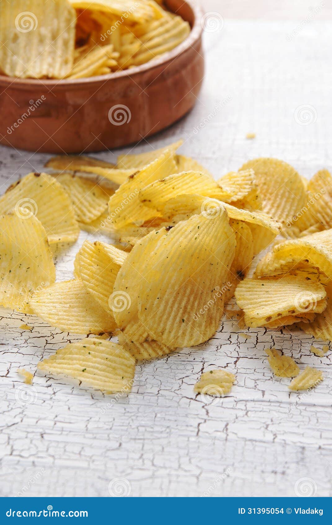 Load of fried potato chips stock photo. Image of stack - 31395054