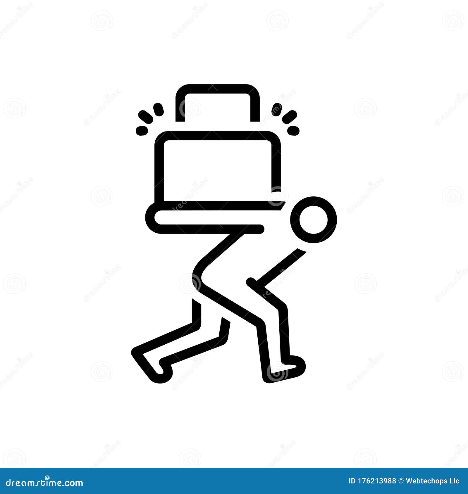 Black Line Icon for Load, Cargo and Carry Stock Vector - Illustration ...