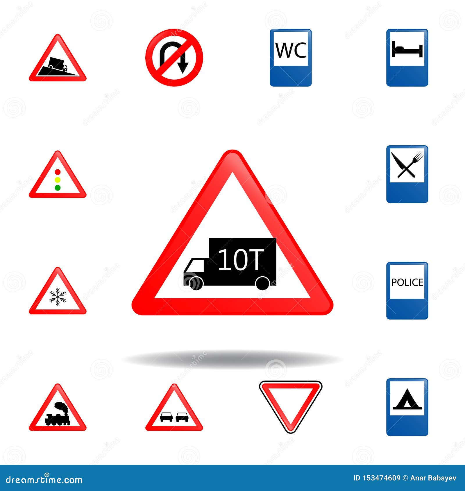 Load Limit Icon. Set of Road Signs Icon for Mobile Concept and Web Apps ...