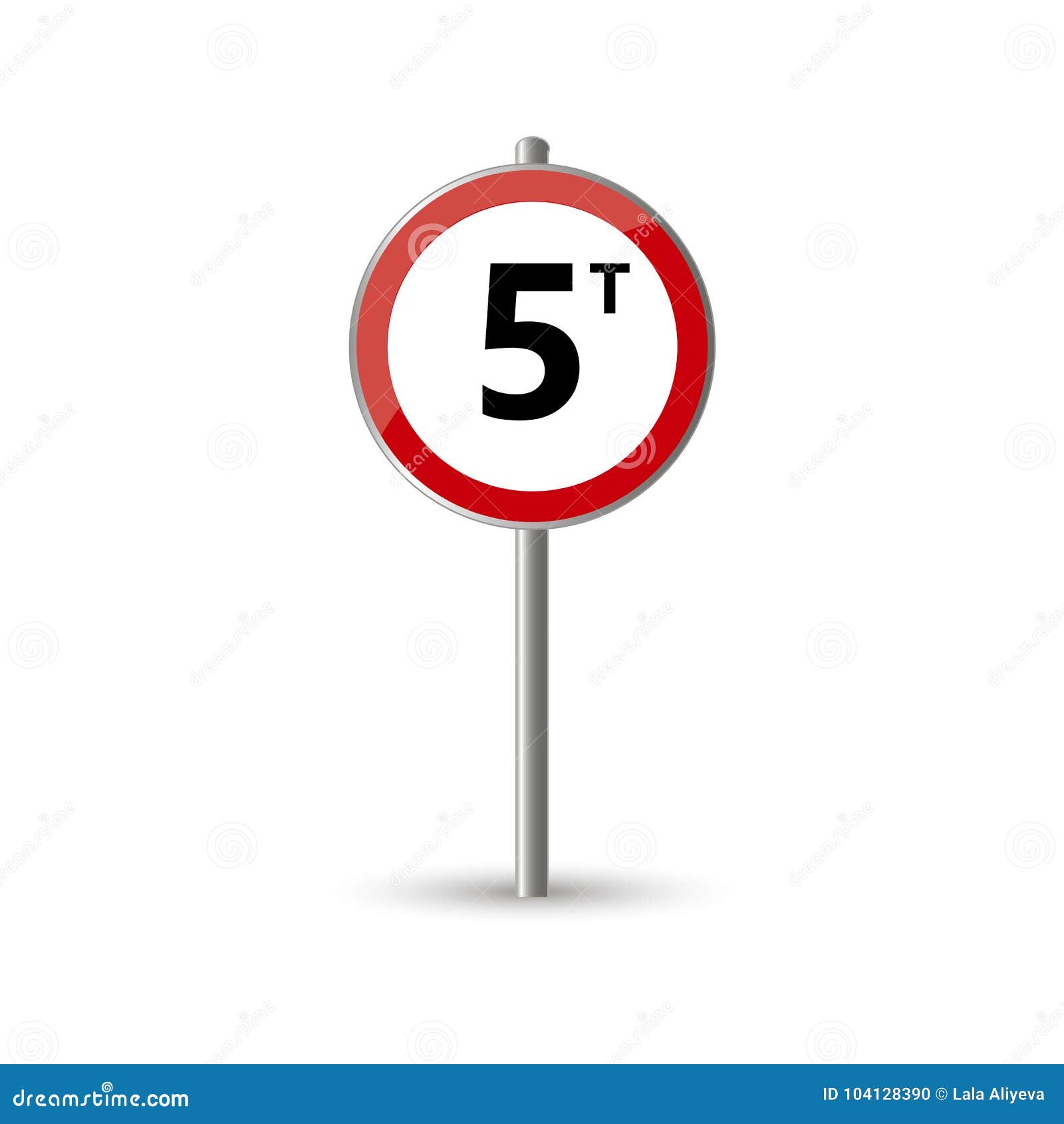Load limit 5T traffic sign stock illustration. Illustration of ...