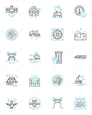 Load Management Linear Icons Set. Optimization, Efficiency, Demand ...