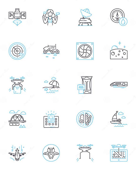 Load Management Linear Icons Set. Optimization, Efficiency, Demand ...
