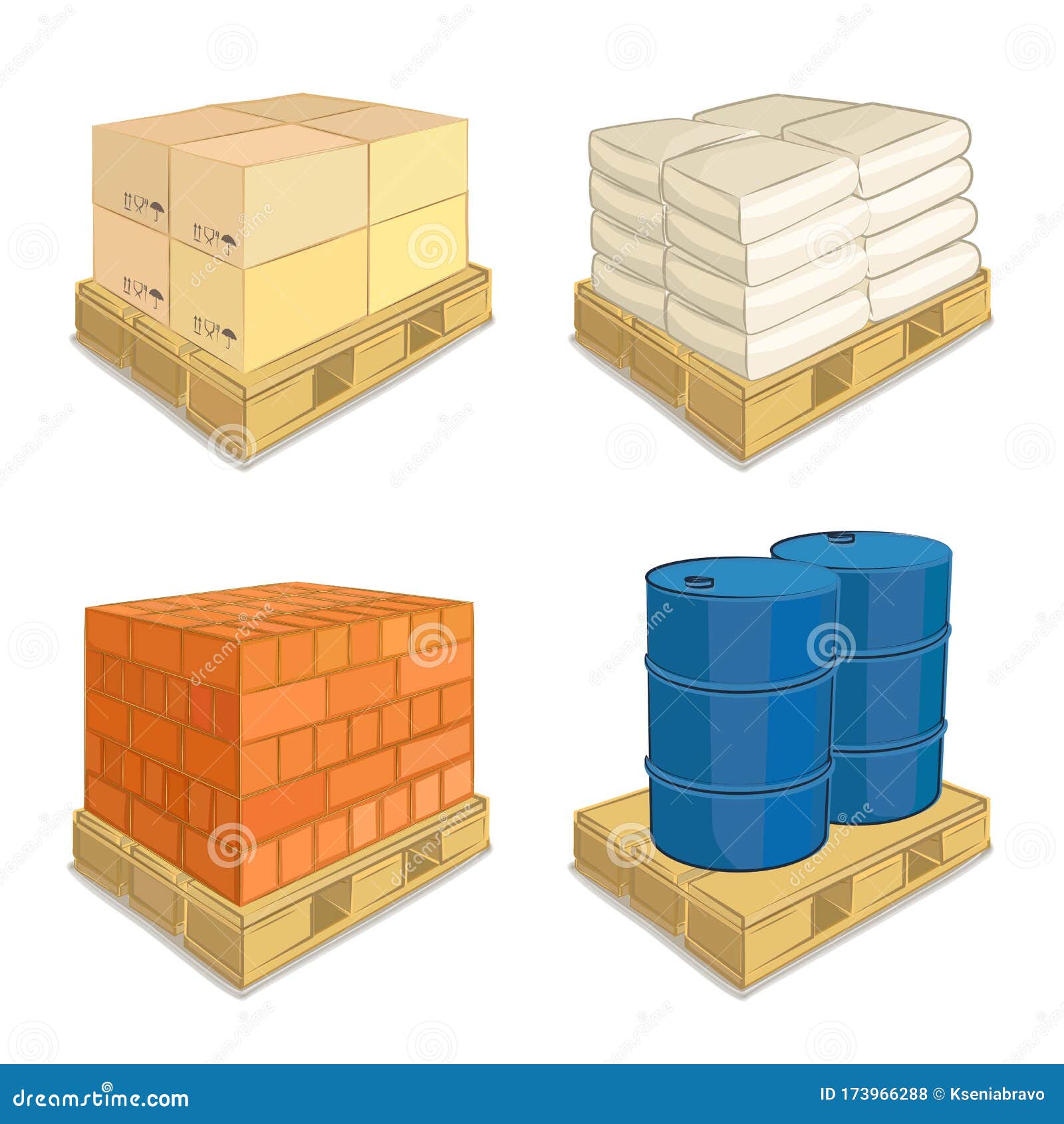 The Load on the Pallet, the Construction Vector Illustration Stock ...