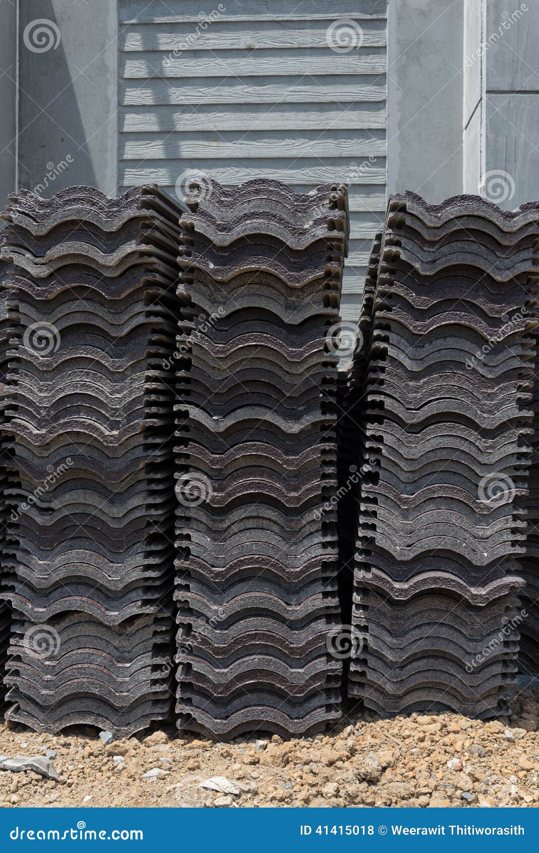 Load of Roofing Tiles at a Residential Home Construction Site. Stock ...