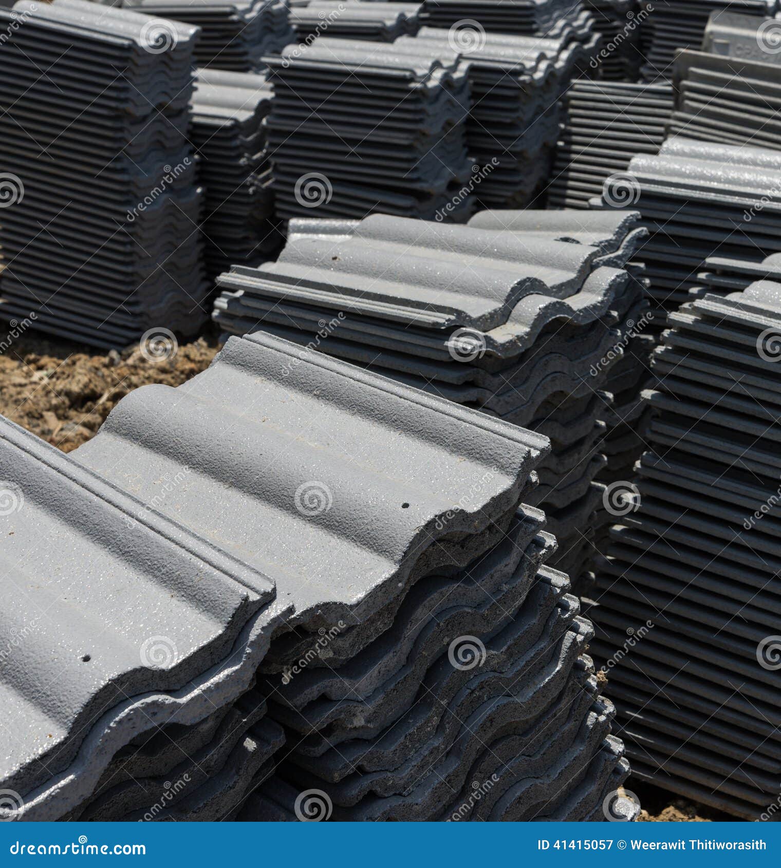 Load of Roofing Tiles at a Residential Home Construction Site. Stock ...