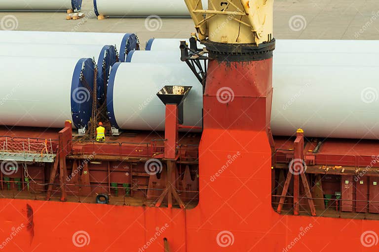 Cargo Securing with Chains on a Ship Stock Photo - Image of securing ...
