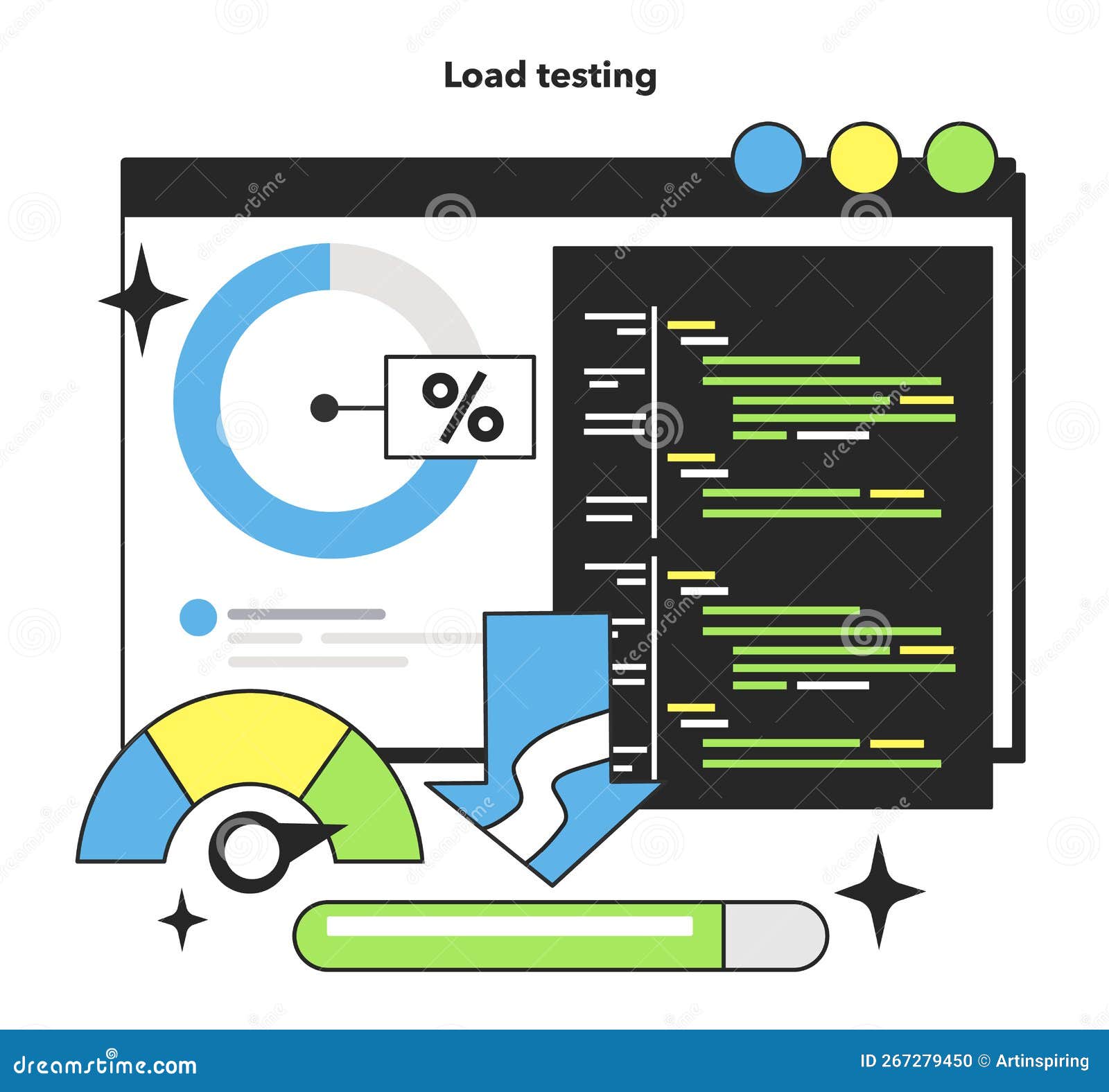 Load Testing Technique Software Testing Methodology Stock Vector