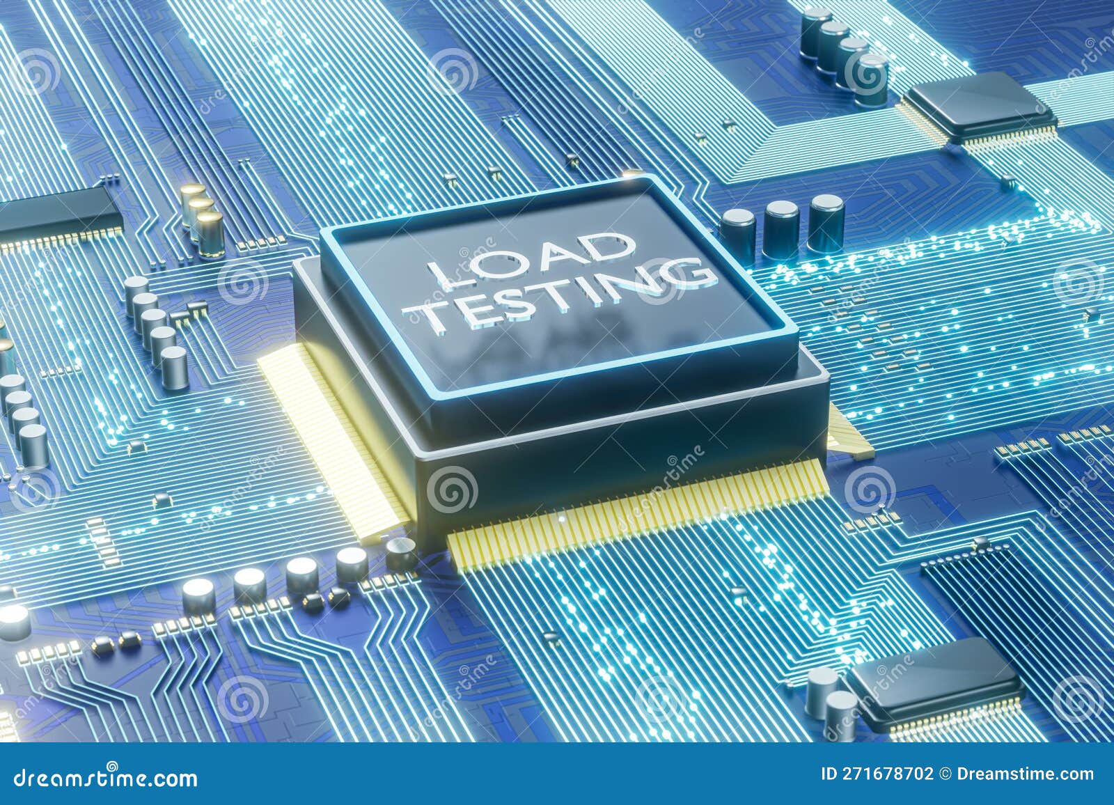 Load Testing Text on Computer Printed Circuit Board Stock Illustration ...