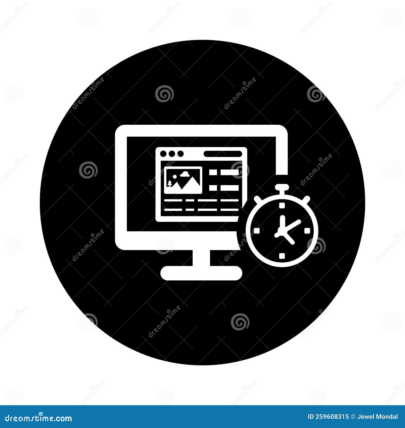 Load Time, Image, Optimization, Load Icon. Black Vector Design Stock ...