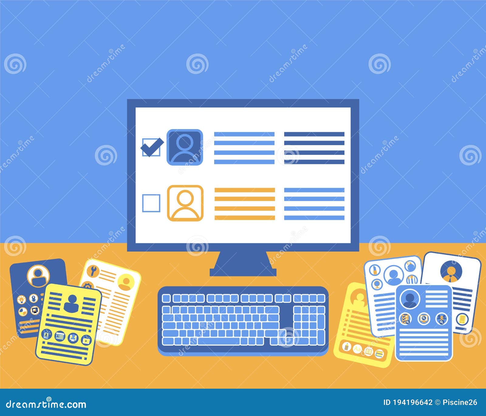 Load of Work List To Do Recruitment Process To Select Candidate Vector ...