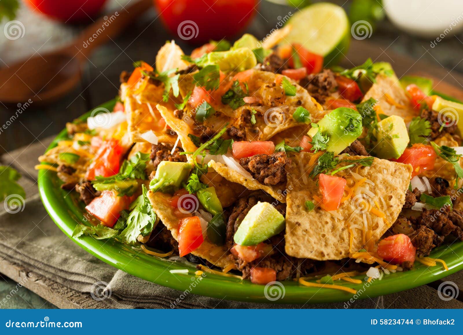 Loaded Beef and Cheese Nachos Stock Photo - Image of cheddar, mexico ...