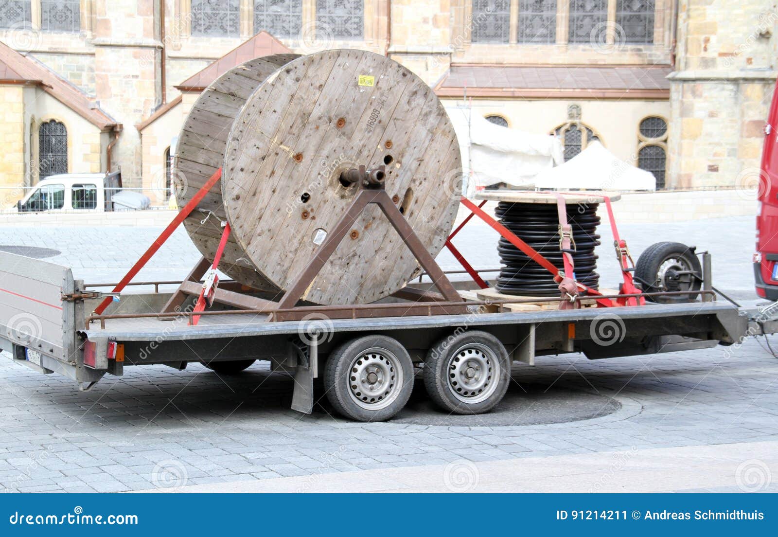 Loaded car trailer stock image. Image of parking, cargo - 91214211