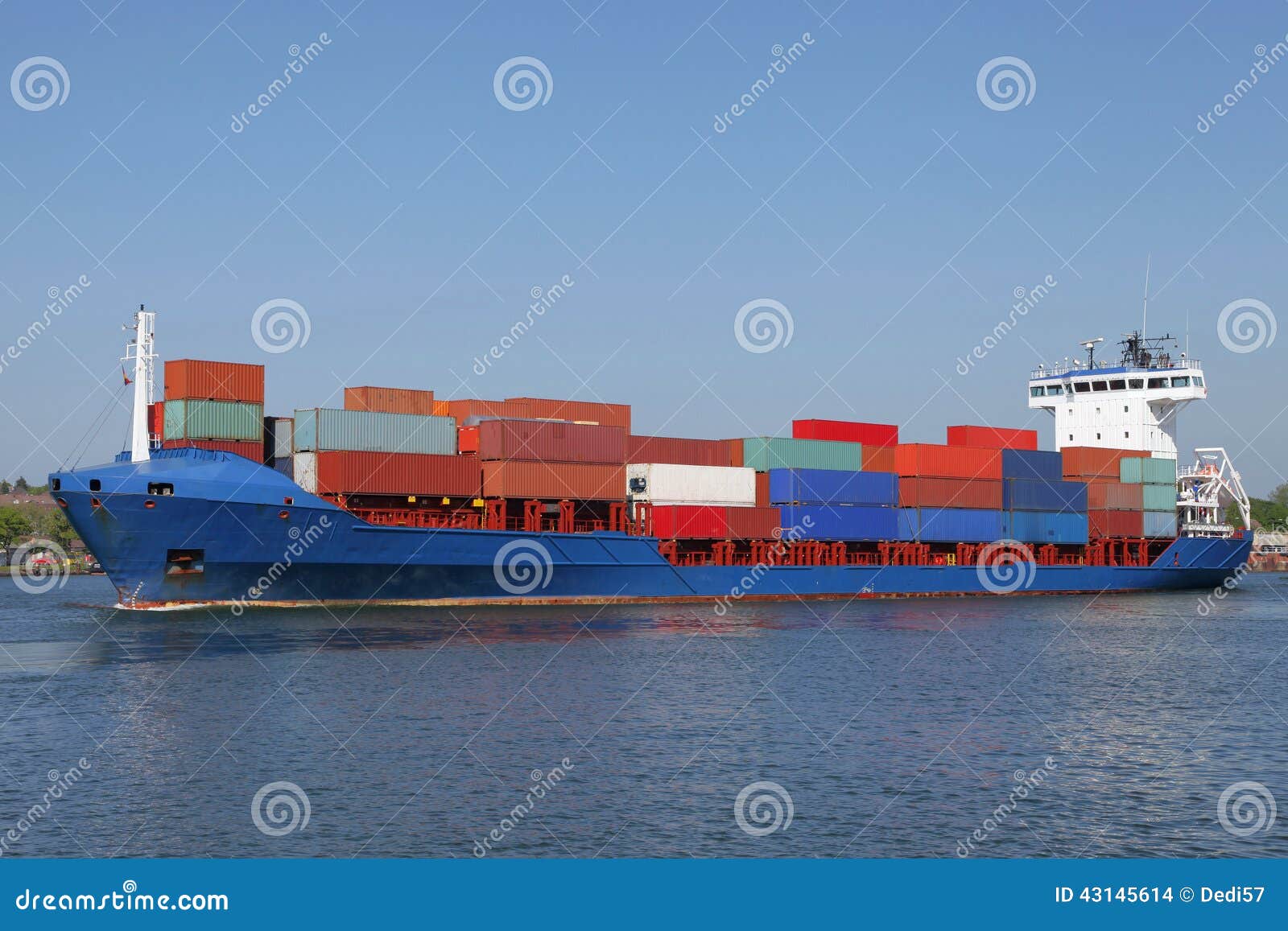 Loaded container ship stock photo. Image of transportation - 43145614