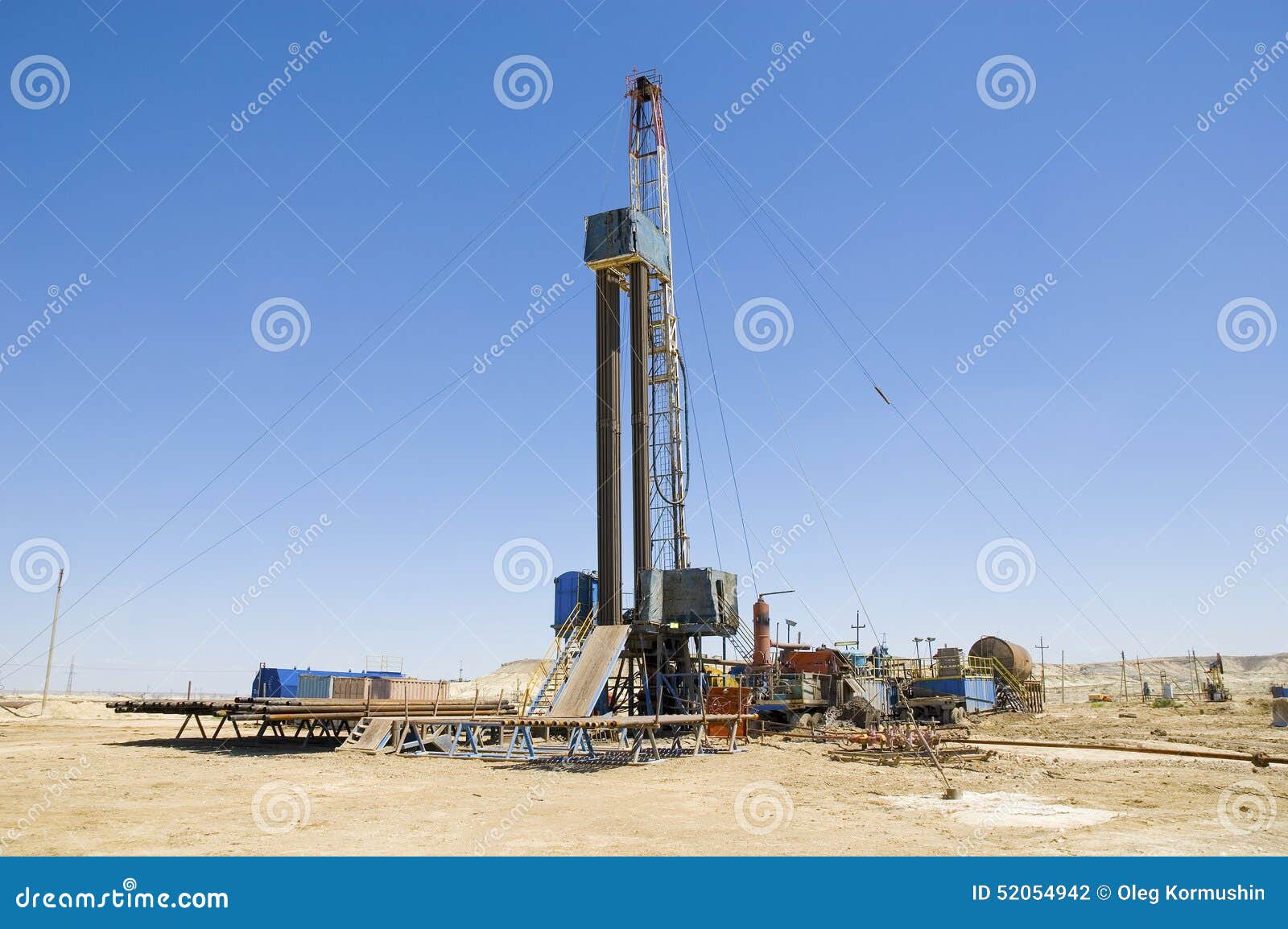 Loaded Drilling Rig on a Desert Stock Photo - Image of heavy, outdoors ...