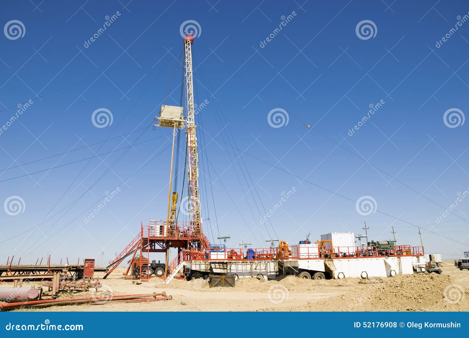 Loaded Drilling Rig on a Desert Stock Photo - Image of power ...