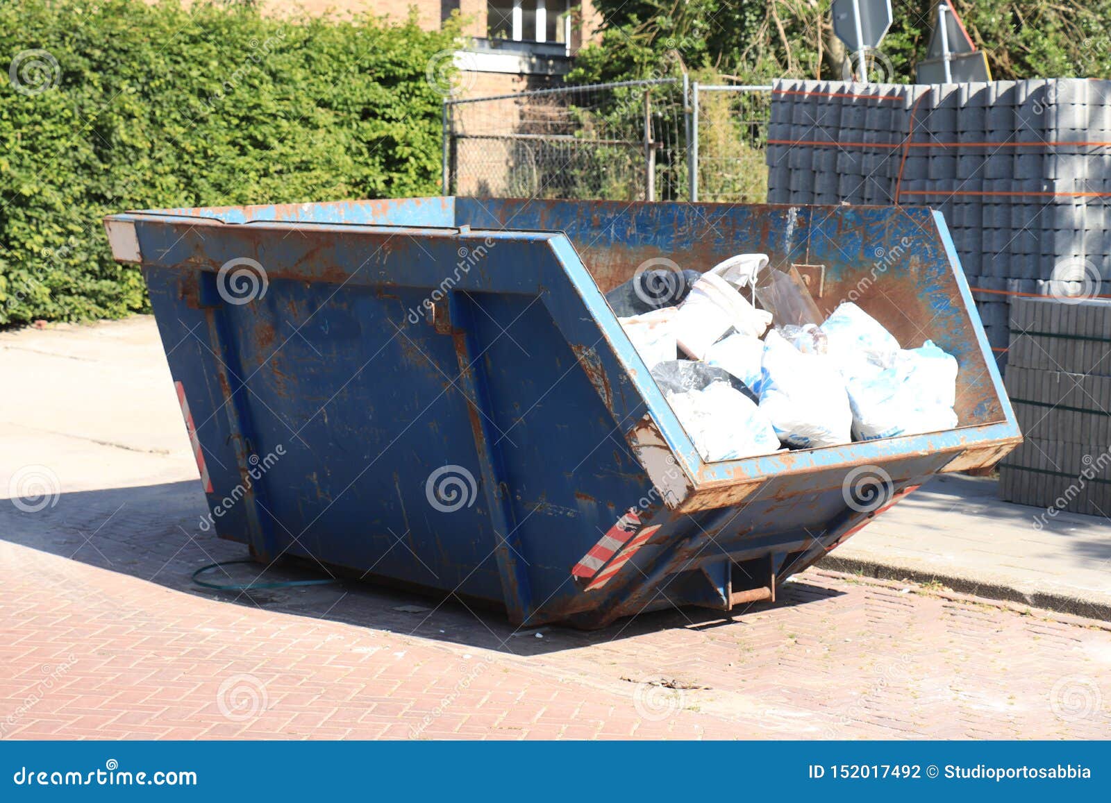 Loaded garbage dumpster stock photo. Image of hire, removal - 152017492