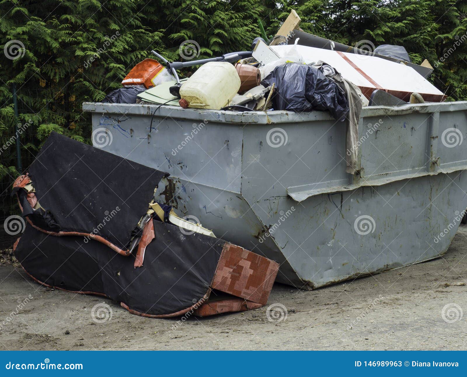 Loaded Dumpster Filled with Rubble Dumpster, Recycle, Waste and Garbage ...