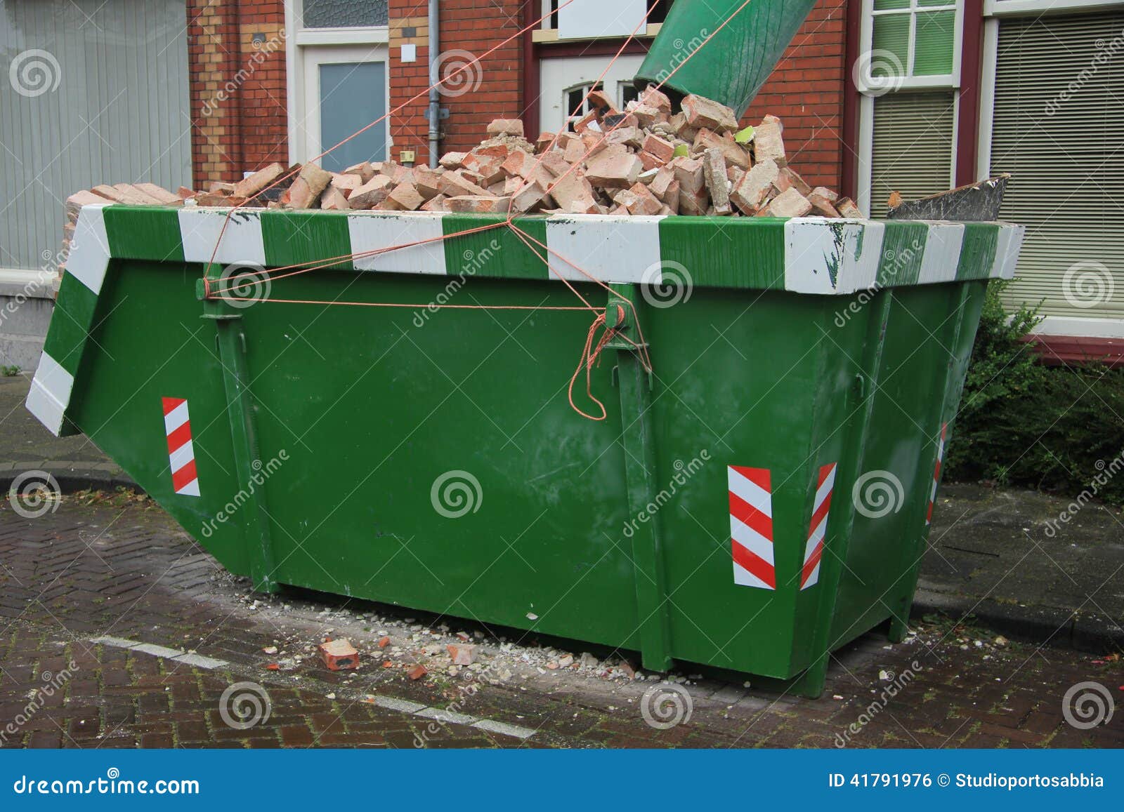 Loaded dumpster stock photo. Image of bricks, recycle - 41791976