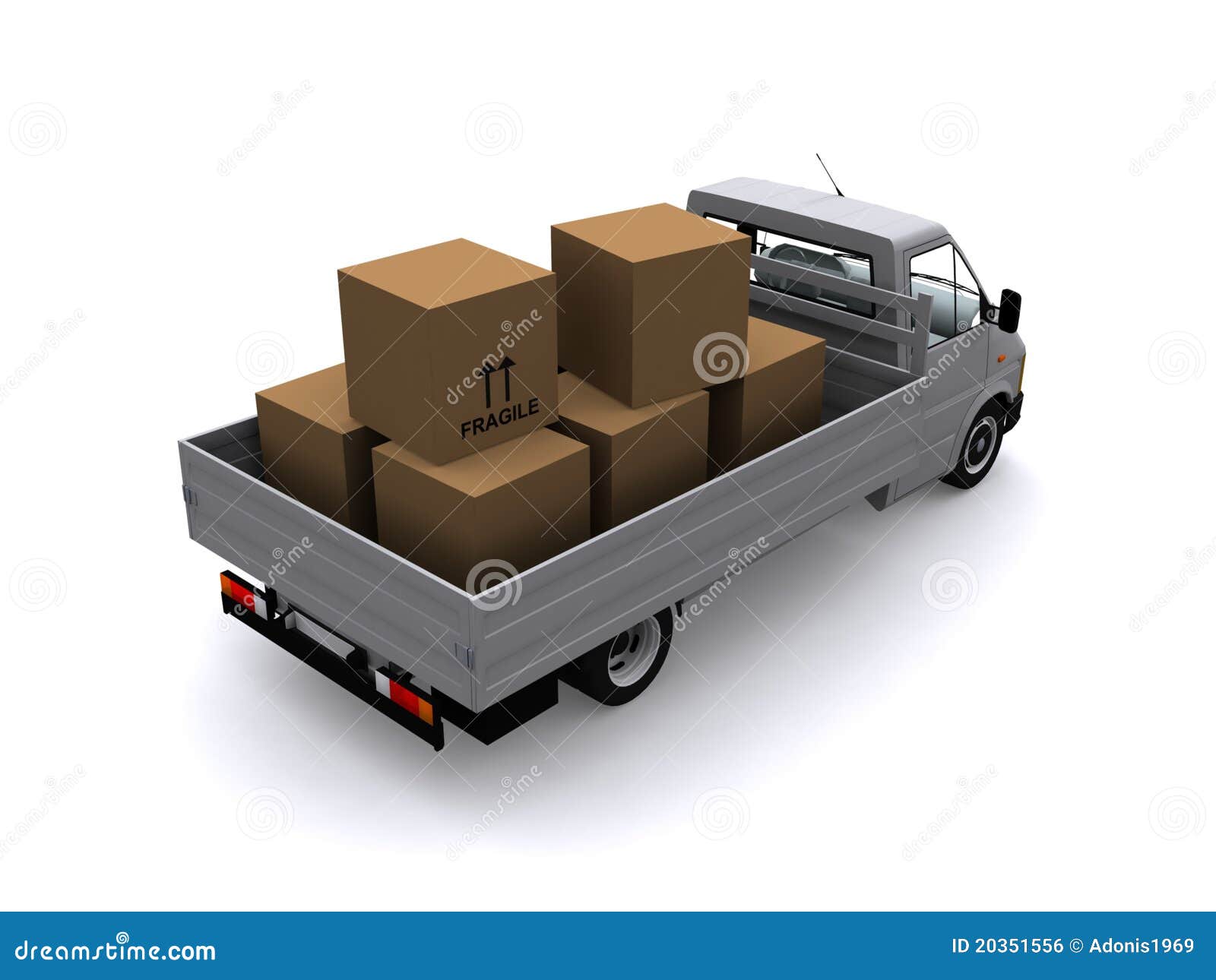 Loaded flatbed truck stock illustration. Illustration of crated - 20351556