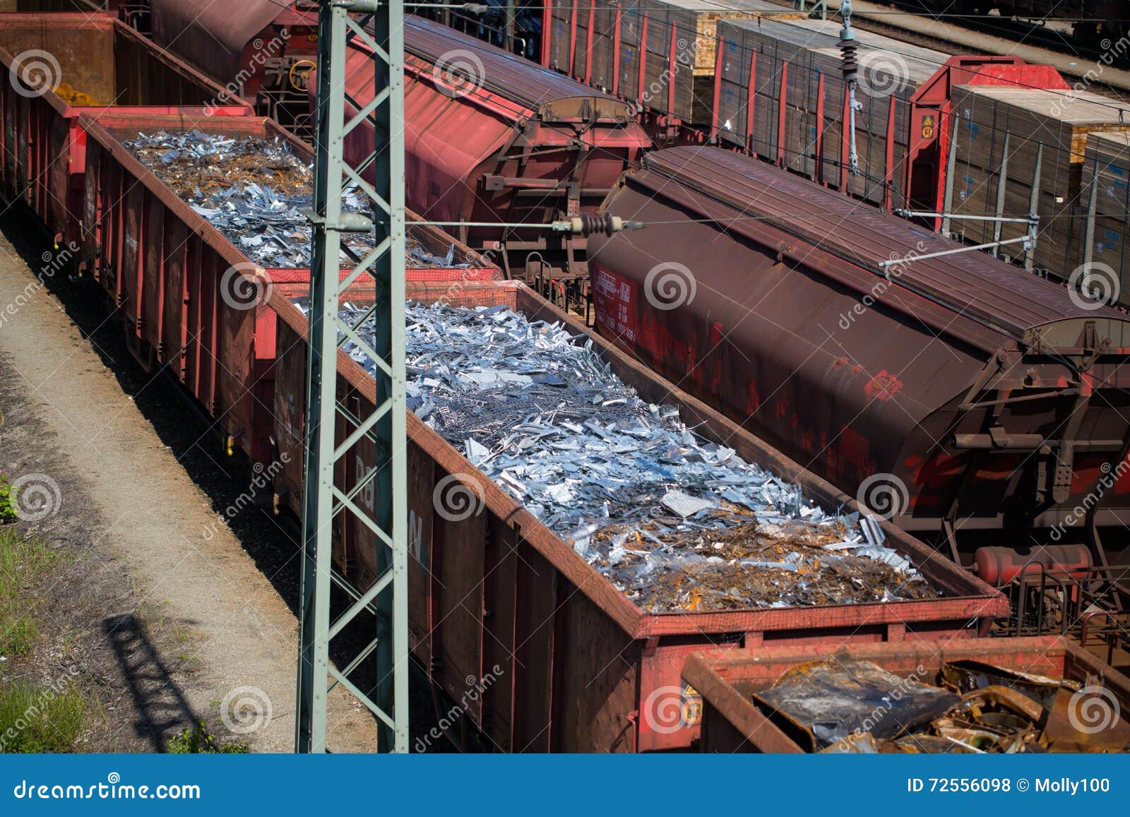 Loaded Freight Train with Scrap Stock Photo - Image of haulage ...