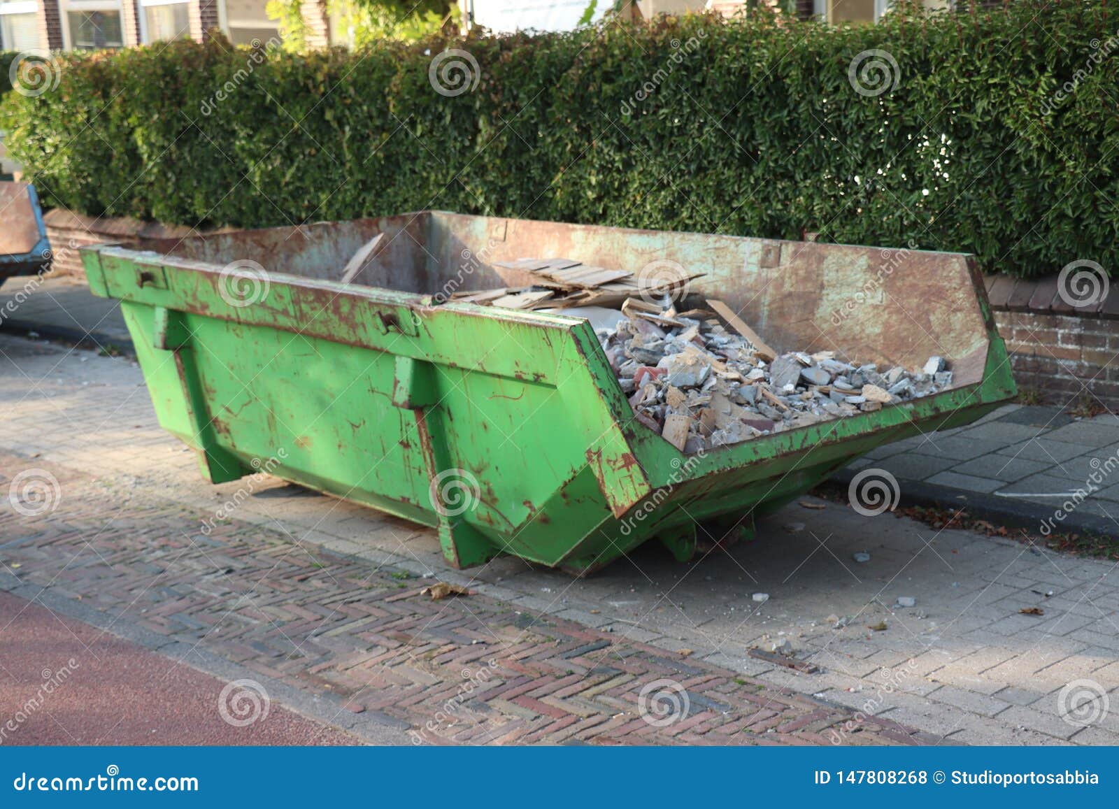 Loaded garbage dumpster stock photo. Image of recycling - 147808268