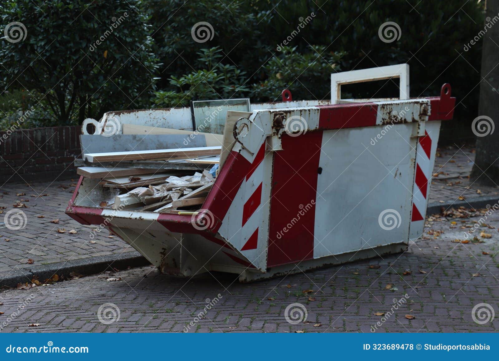 Loaded garbage dumpster stock photo. Image of home, recycle - 323689478