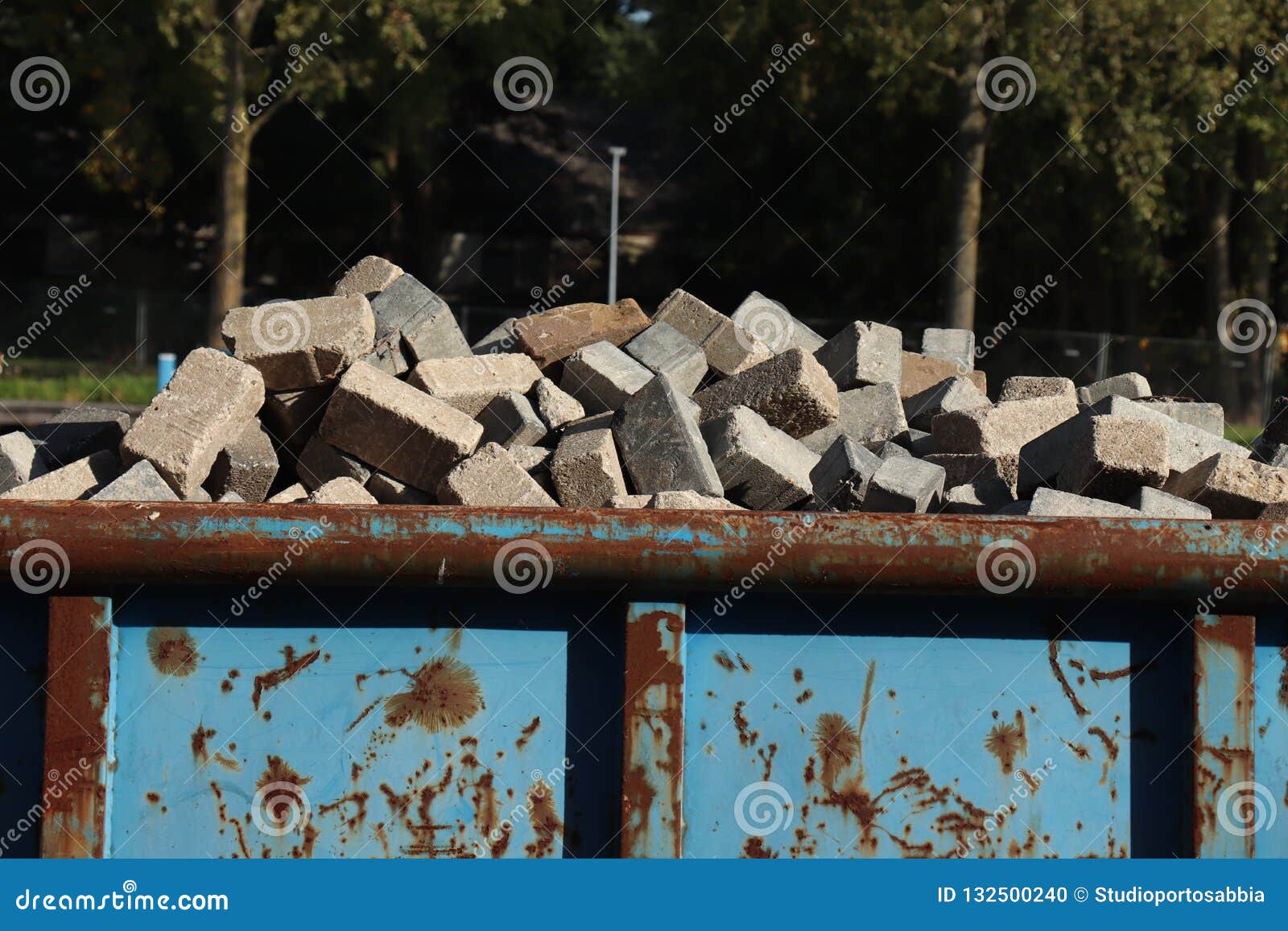 Loaded garbage dumpster stock photo. Image of rubble - 132500240
