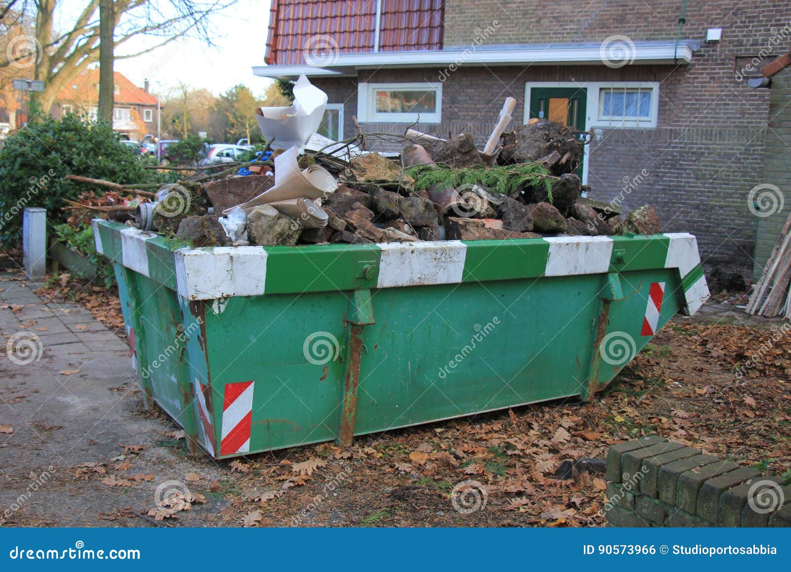 Loaded garbage dumpster stock photo. Image of plastic - 90573966