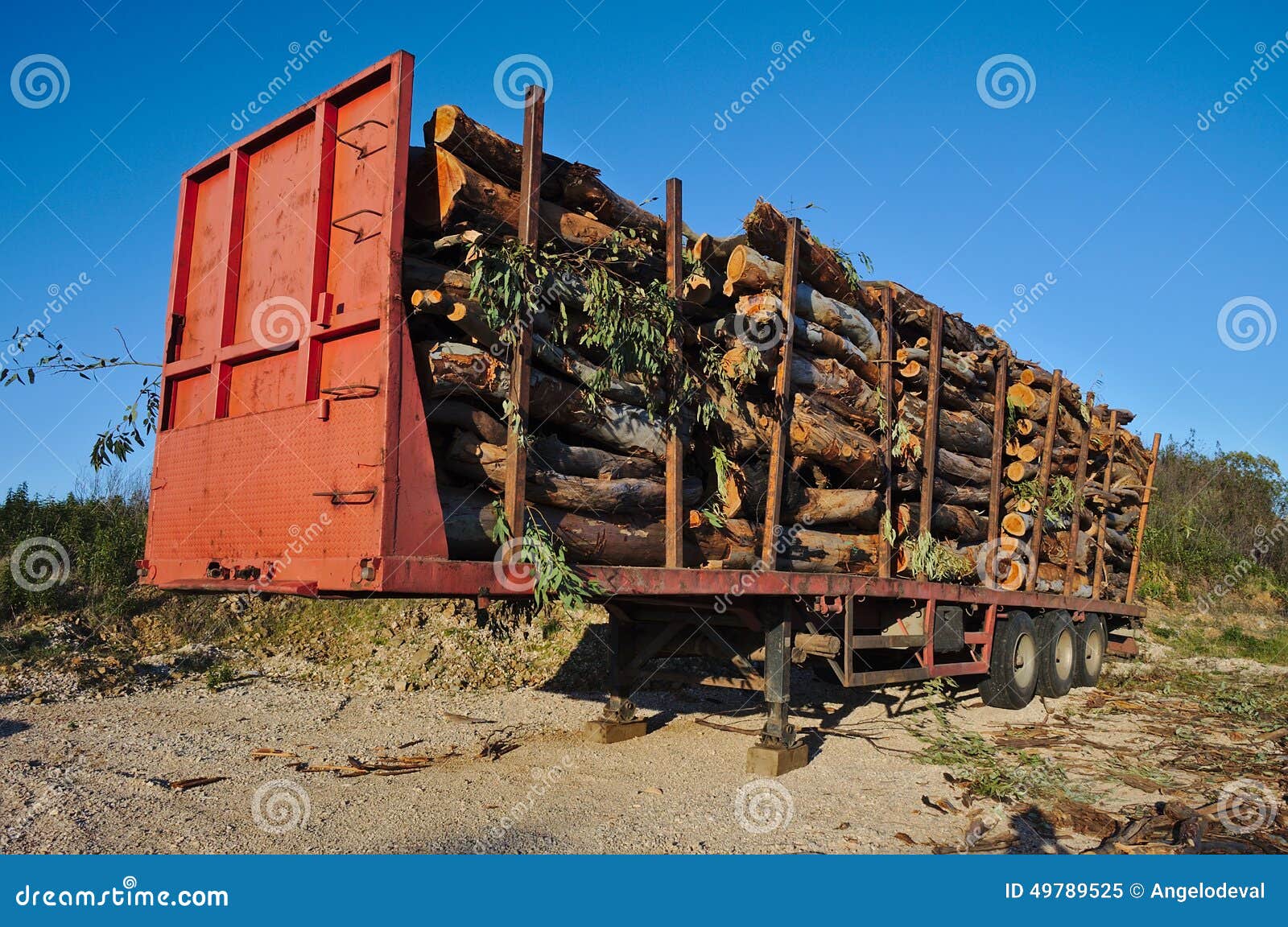 Loaded log trailer stock image. Image of lorry, mill - 49789525