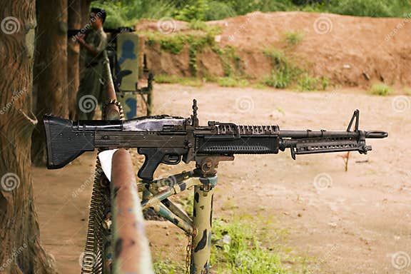 Loaded Machine Gun stock photo. Image of firing, shooting - 1367530
